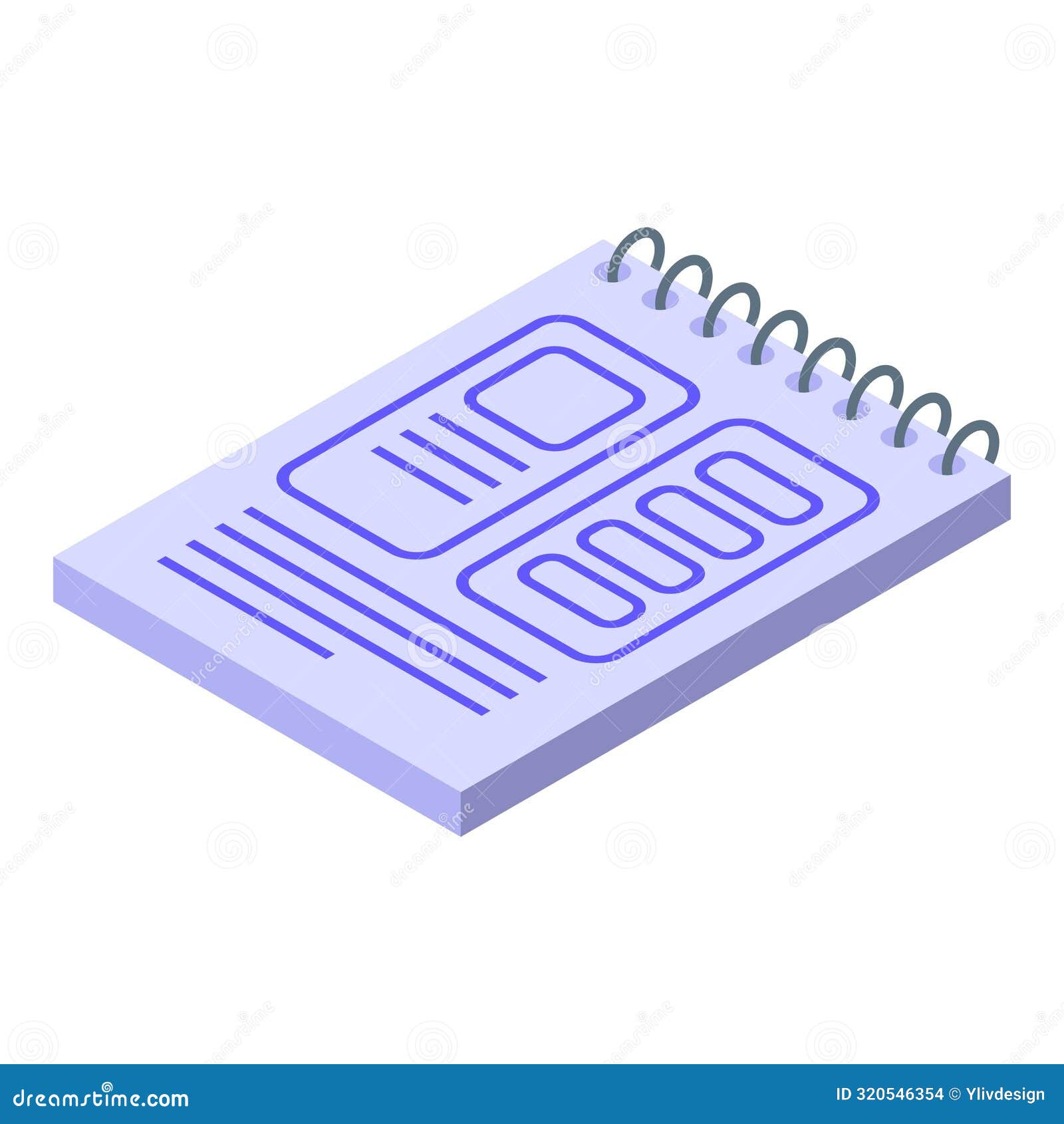 Isometric View of a 3d Spiral Notebook with Visual Data Representation ...