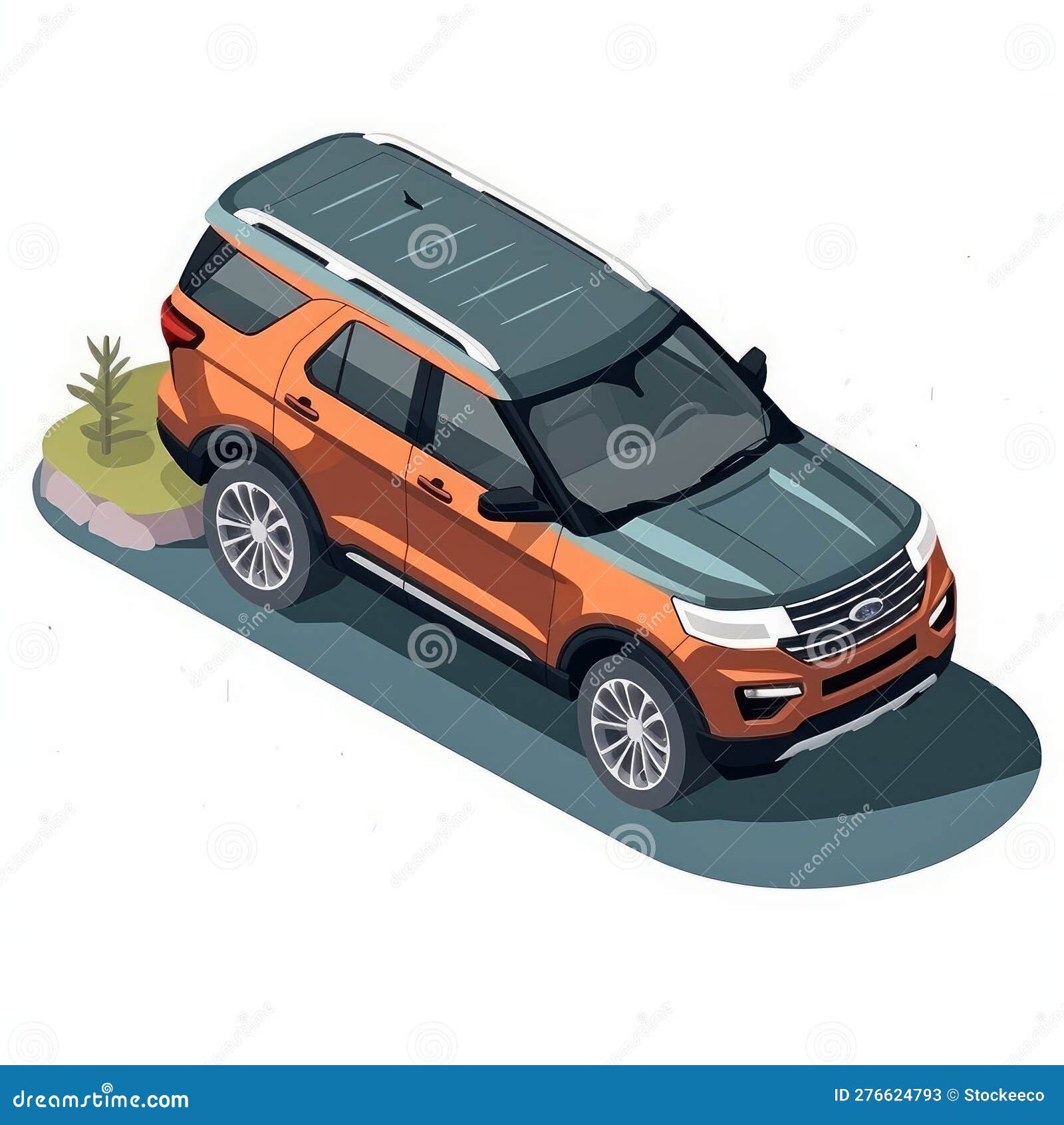 Isometric View of Ford Explorer Stock Illustration - Illustration of ...