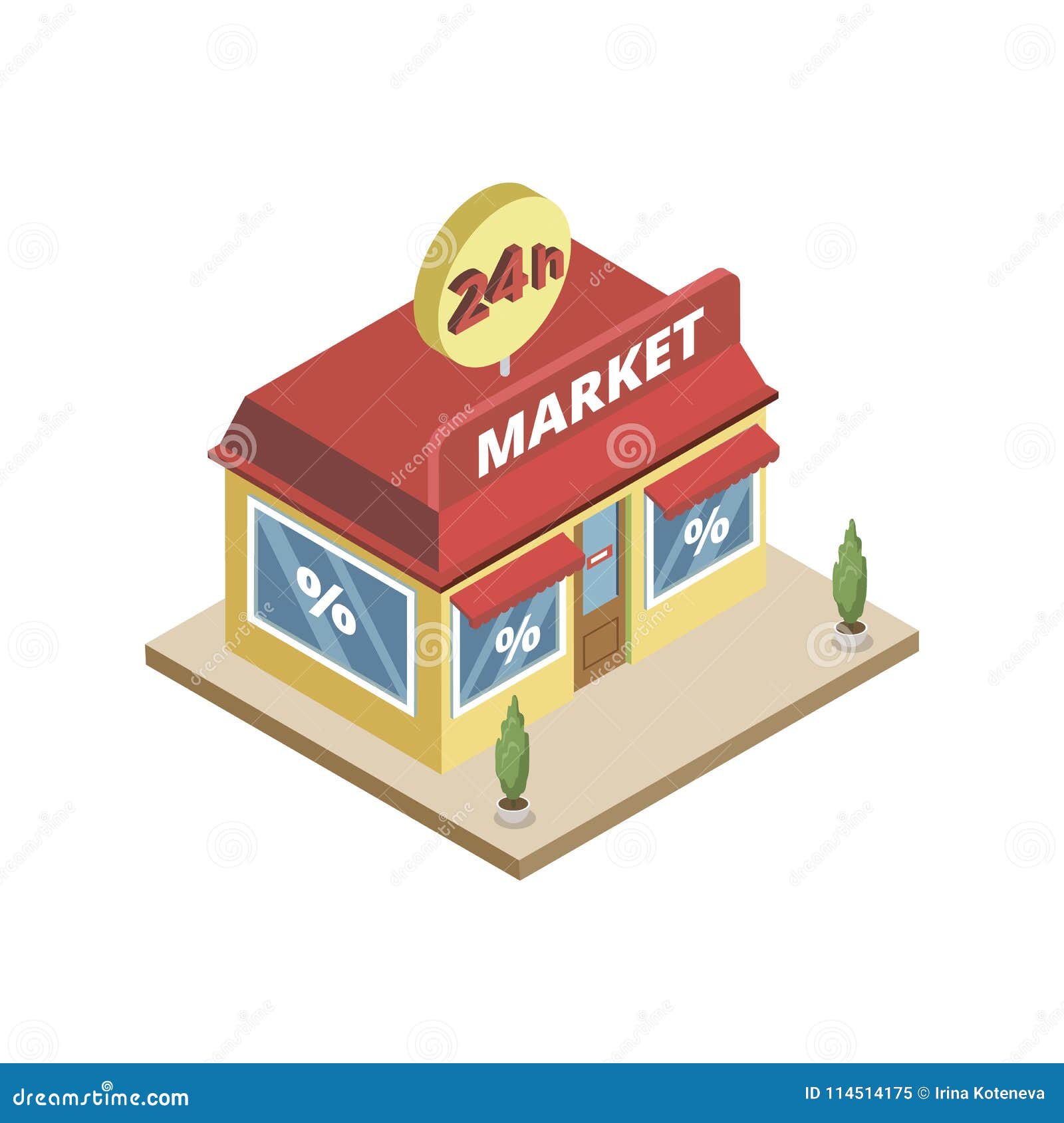 24h market building stock vector. Illustration of decoration - 114514175