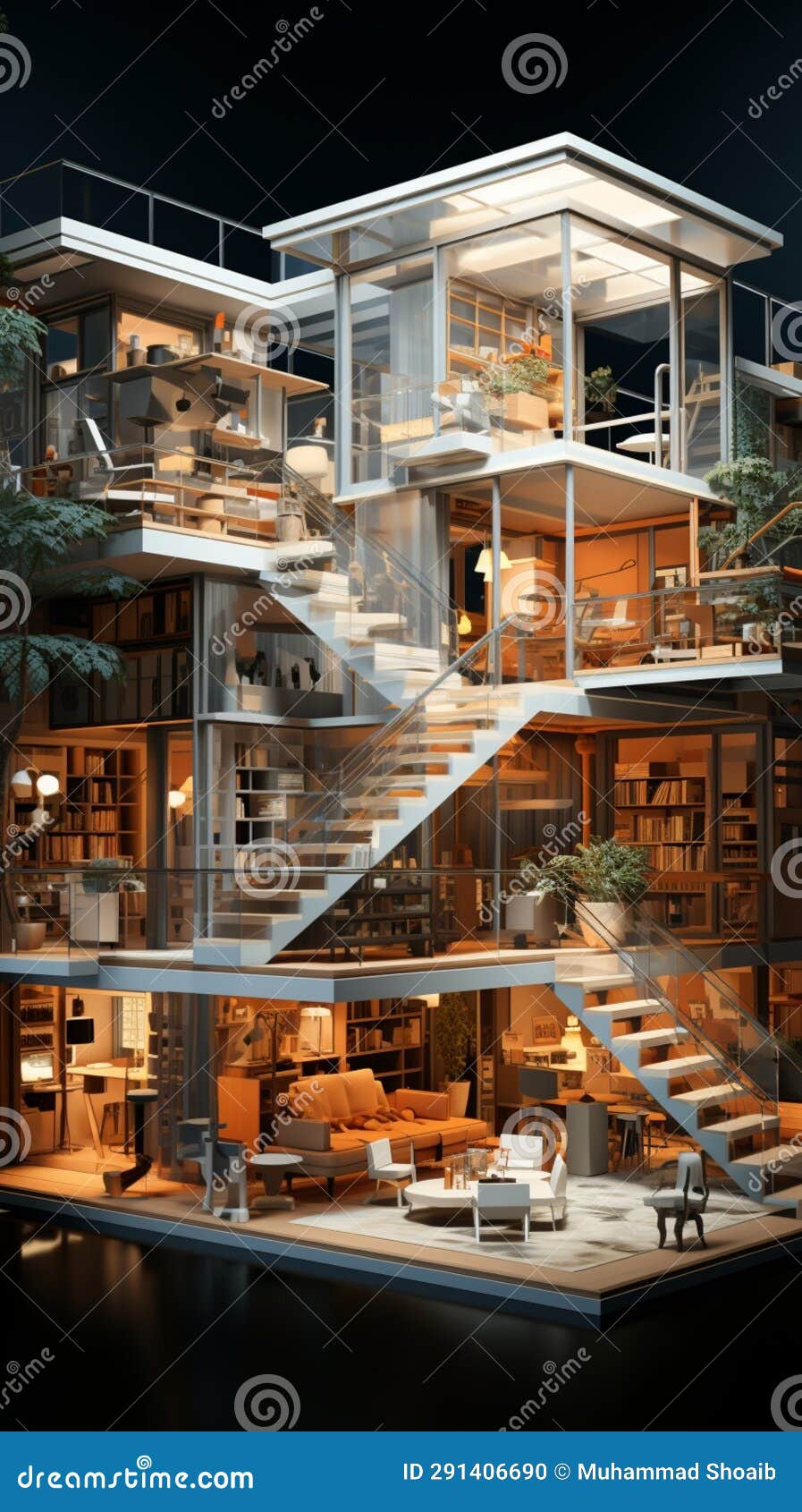 An Isometric View from Inside a Building, Featuring Square Bottomed ...