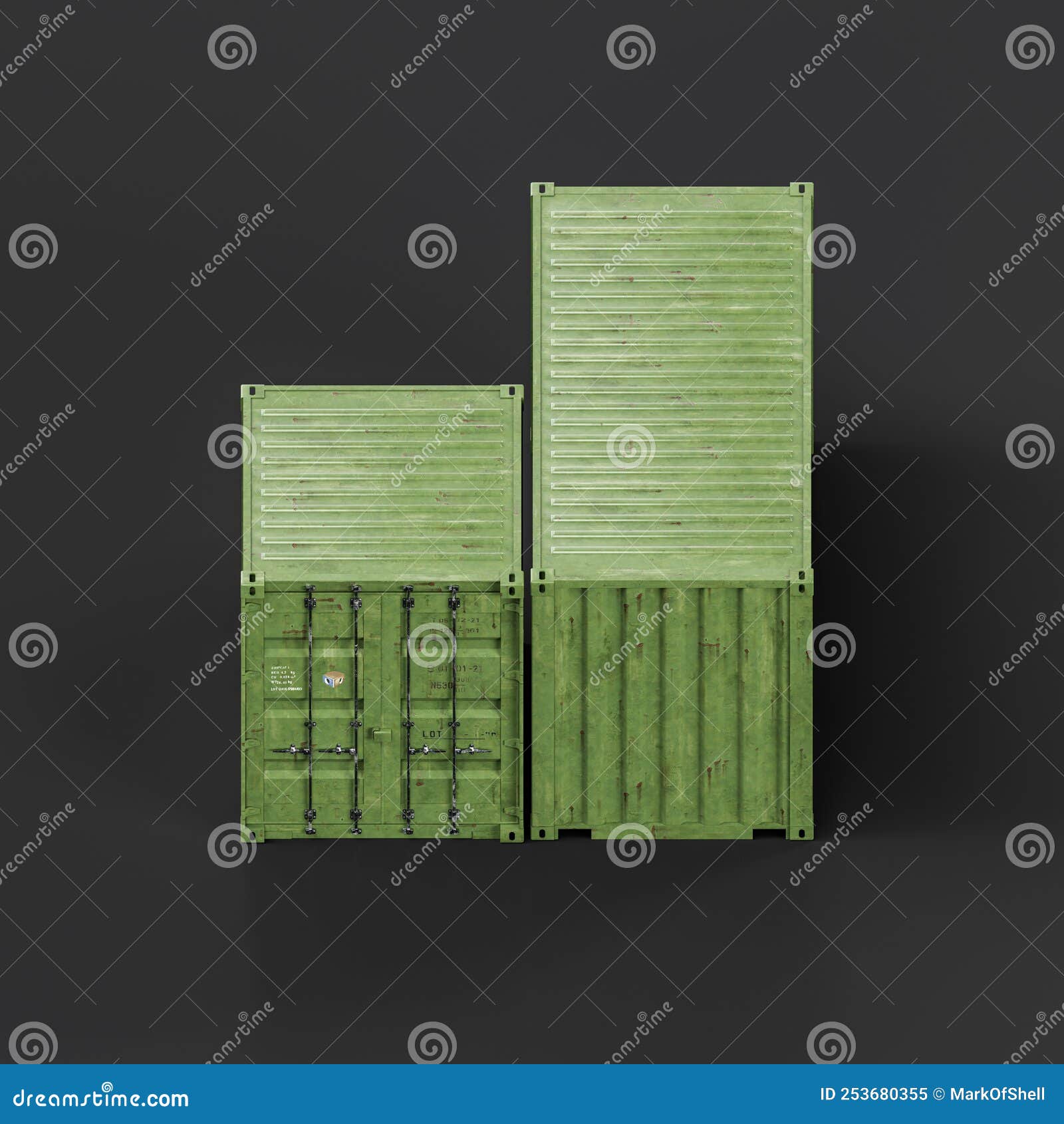 Isometric View Isolated Shipping Containers, Cargo Containers for ...