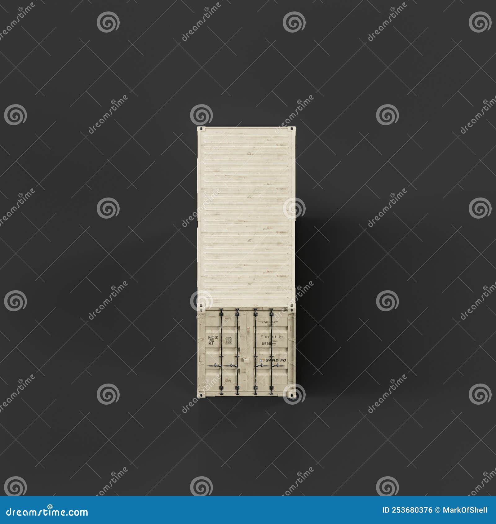 Isometric View Isolated White Shipping Container, Cargo Container for ...