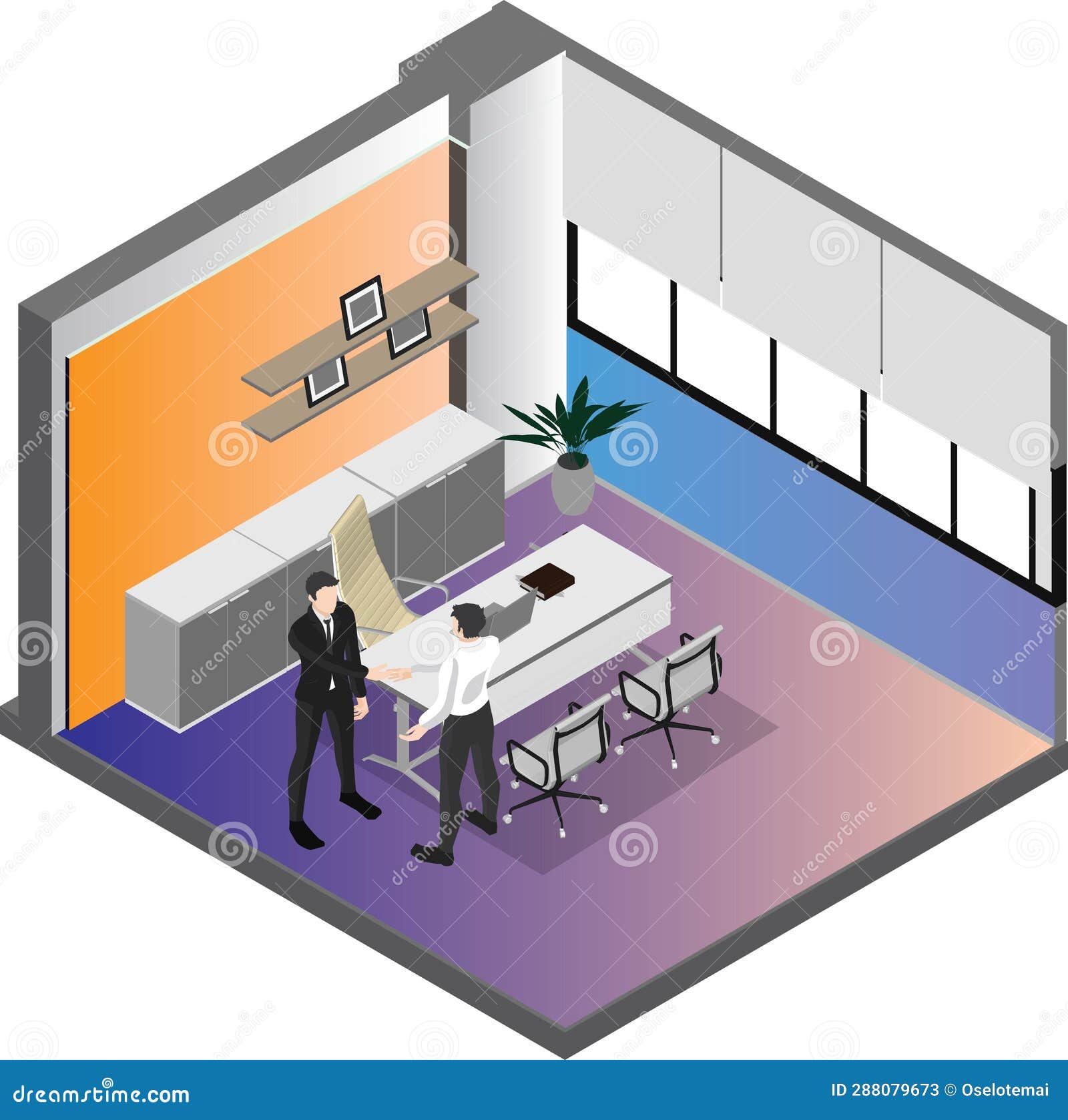 Isometric View of a Manager Room,office Space Stock Illustration ...
