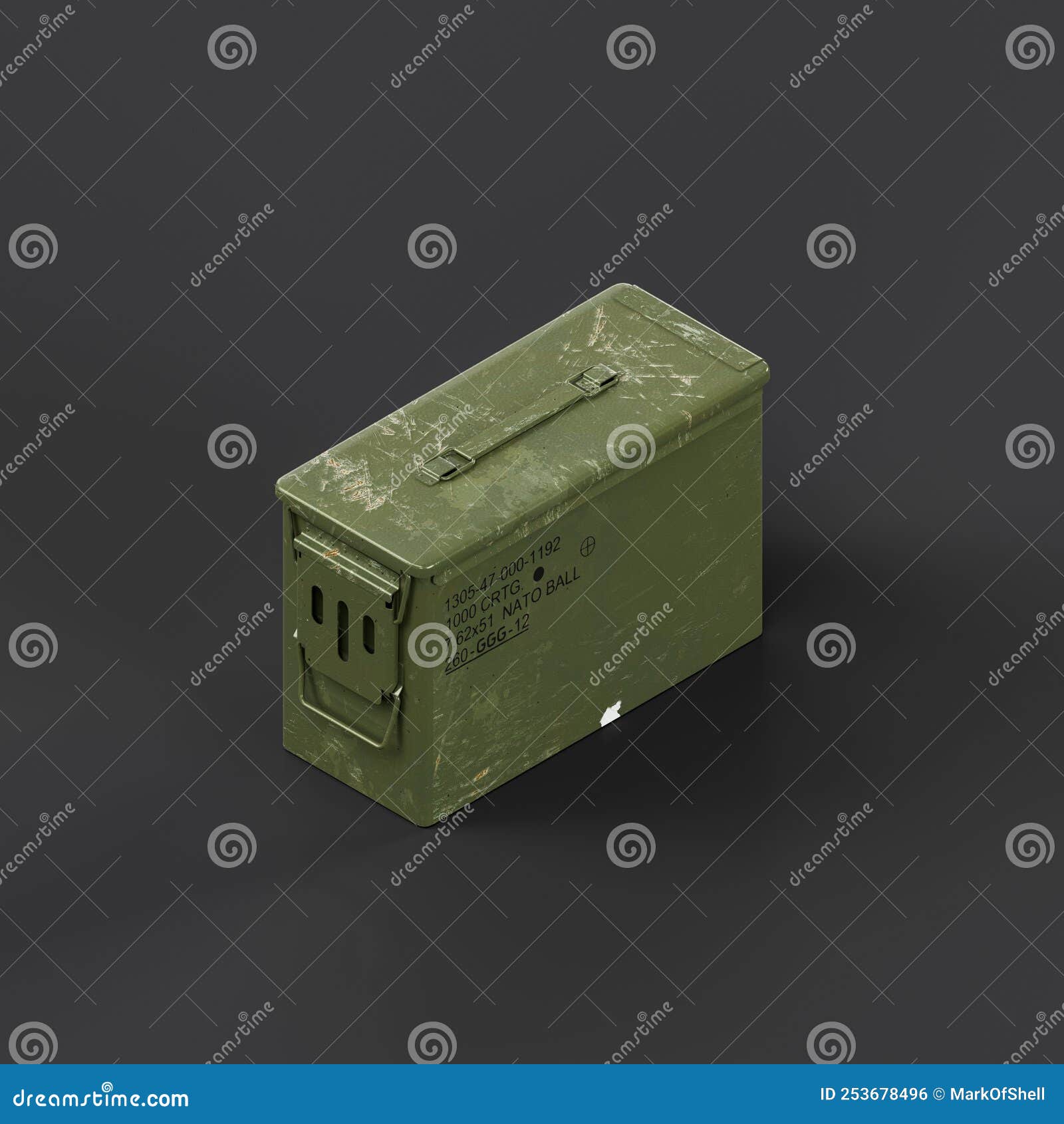 Isometric View Military Ammo Box, Ammunition Box, 3d Rendering Stock ...