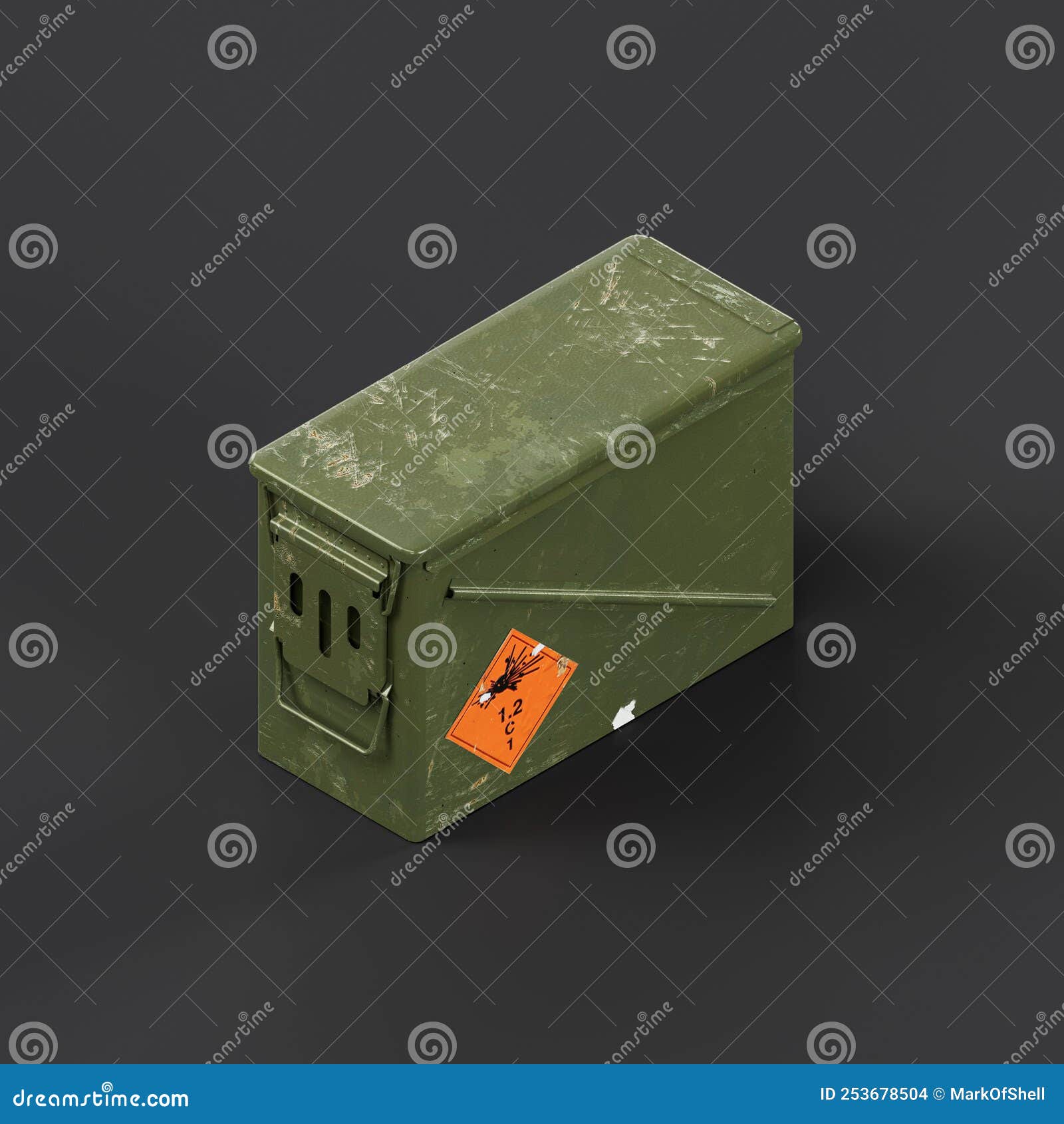 Isometric View Military Ammo Box, Ammunition Box, 3d Rendering Stock ...