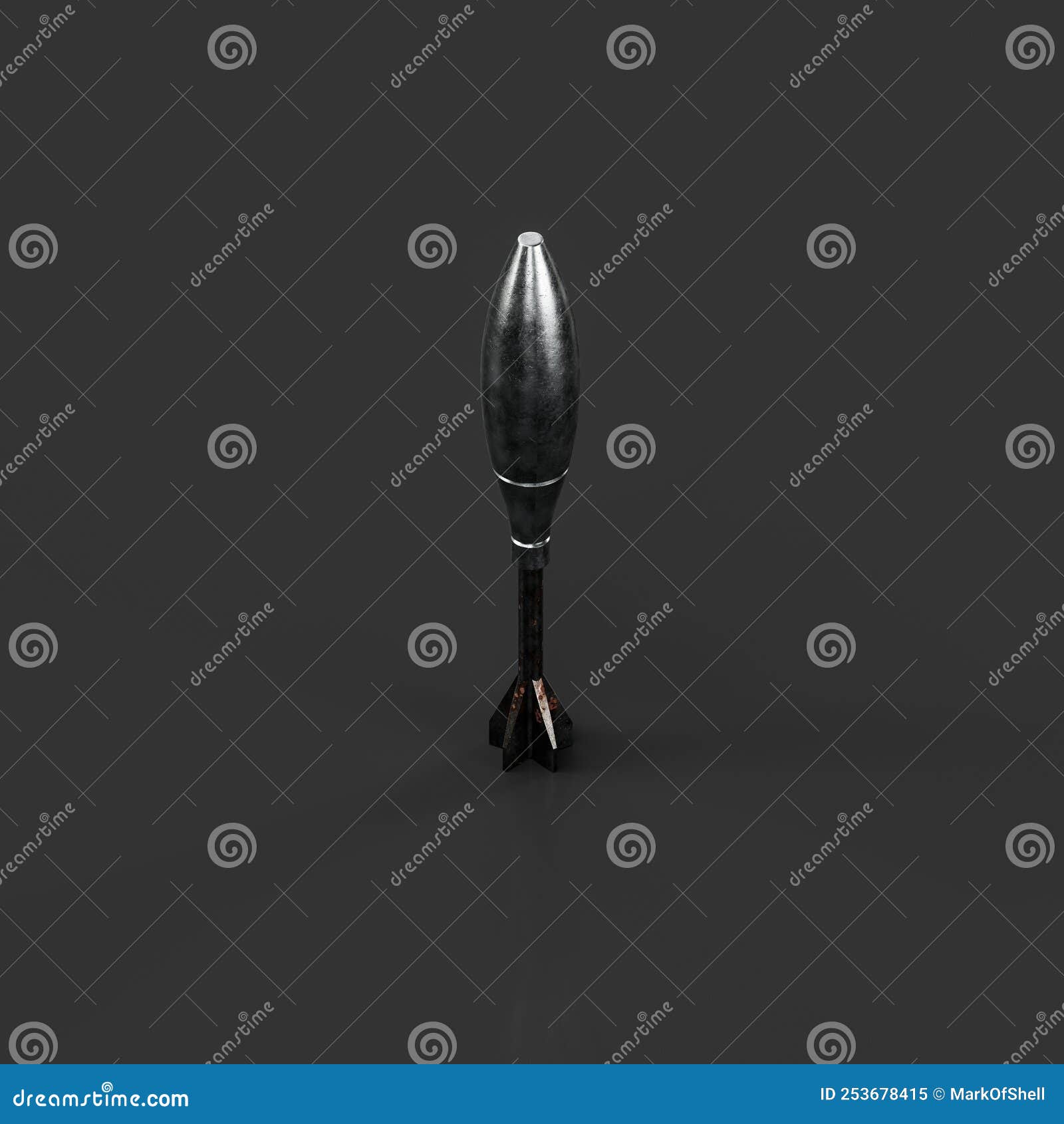Isometric View Military Ammo, Mortar Shell, Rocket, 3d Rendering Stock ...