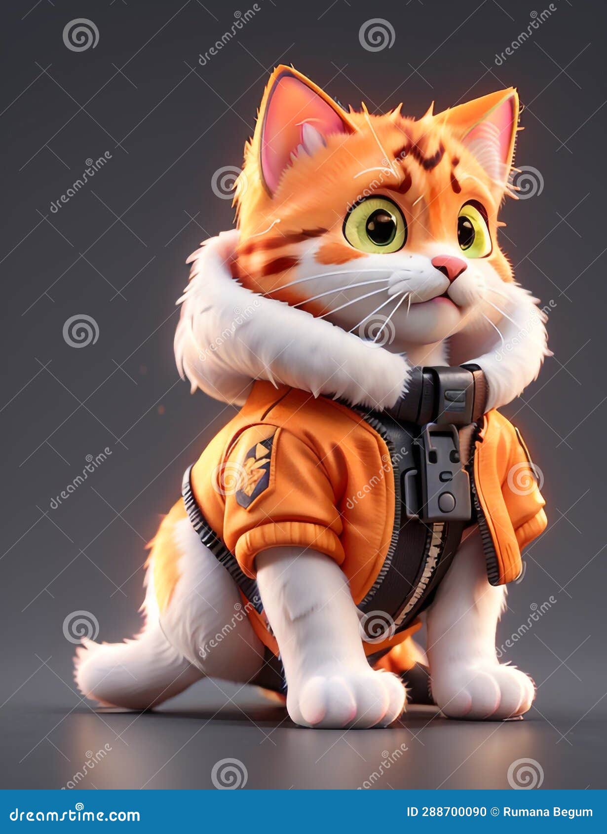 Isometric View of a MINI Cute Hyperrealistic Futuristic Soldier Cat ...