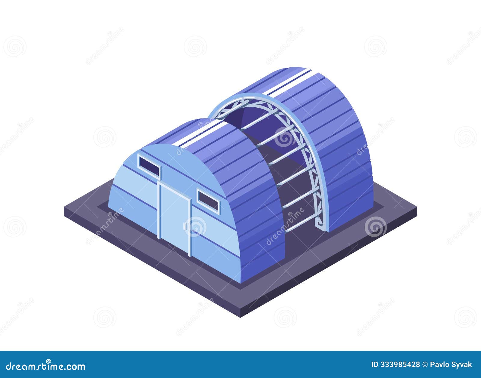 Isometric View of a Modern Industrial Storage Building. Vector ...