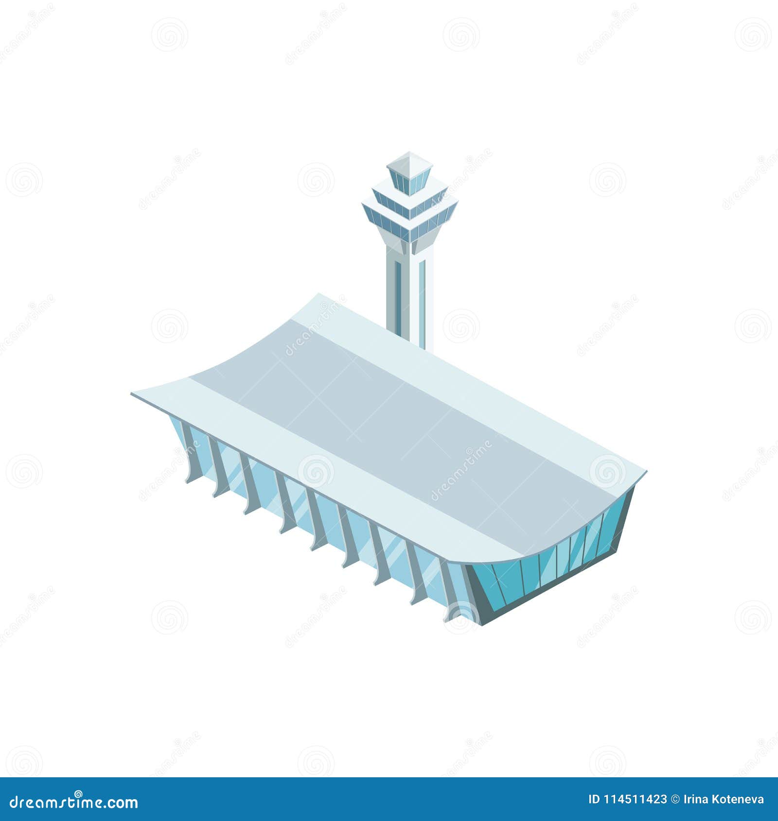 Terminal Building with Tower Stock Vector - Illustration of building ...