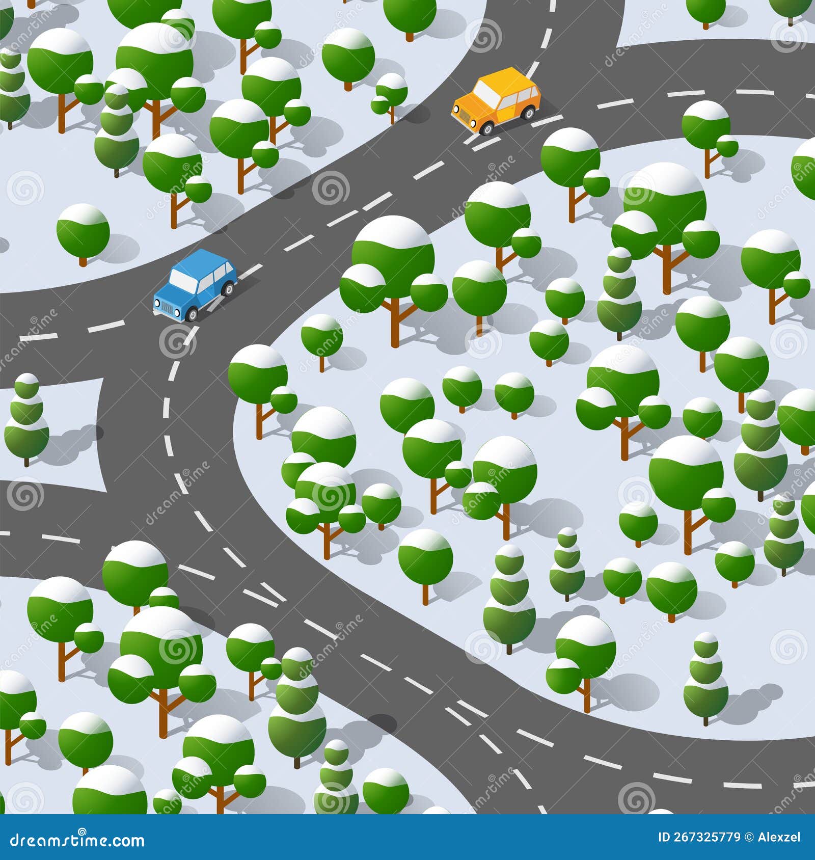 Isometric View Projection of Winter Landscape. Nature Aspect Stock ...