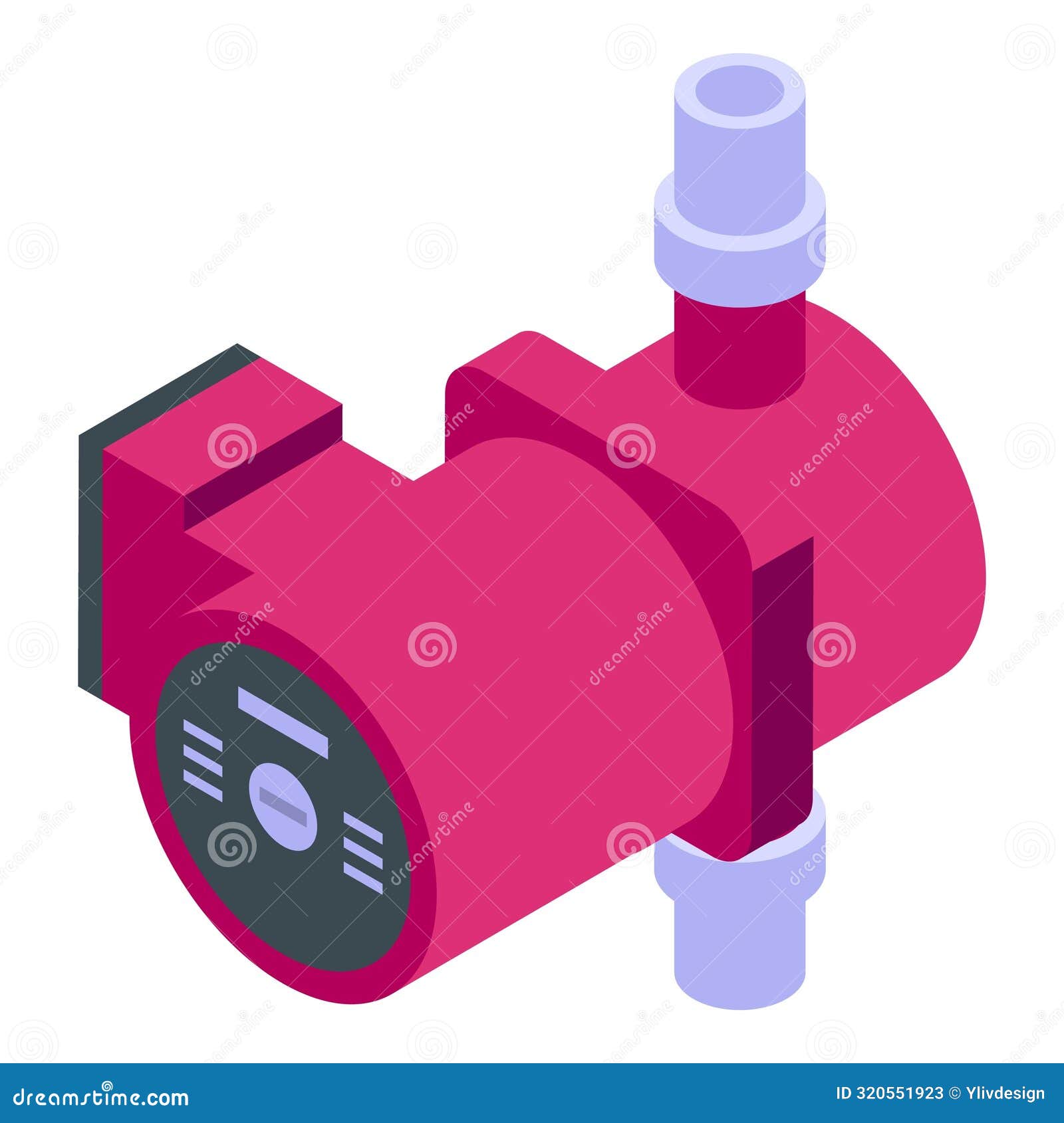 Isometric View of a Red Water Pump Illustration Stock Vector ...