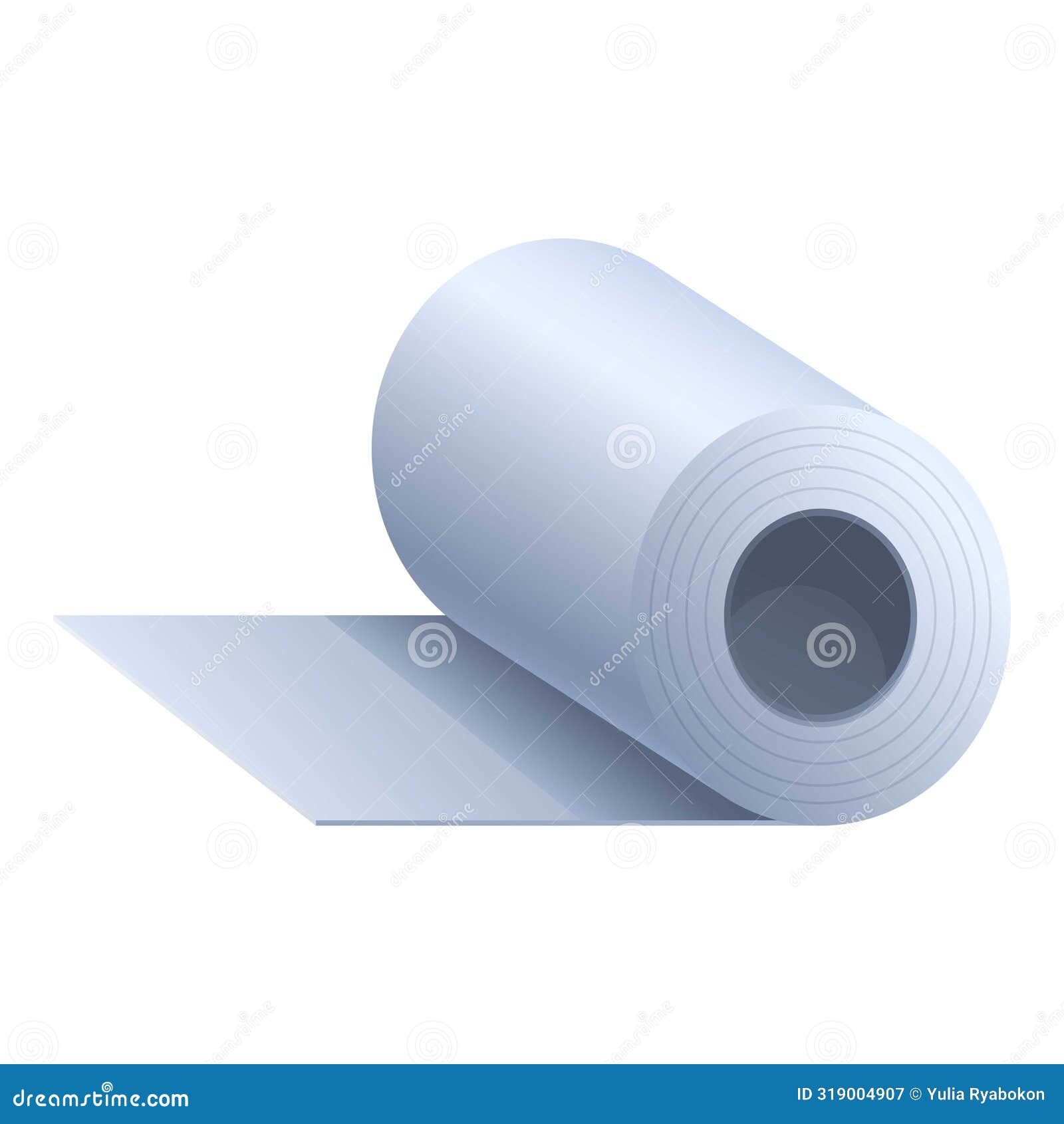 Isometric View of a Rolled Blueprint on a White Background, in Vector ...