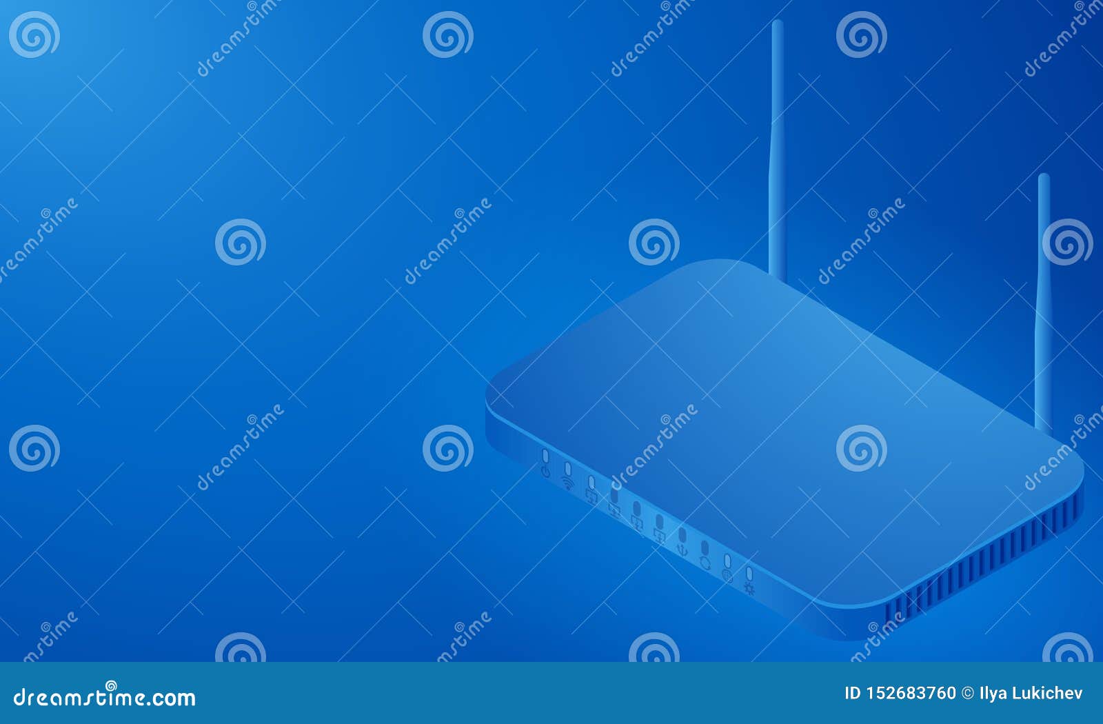 Isometric View of the Router. Blue Background Stock Vector ...