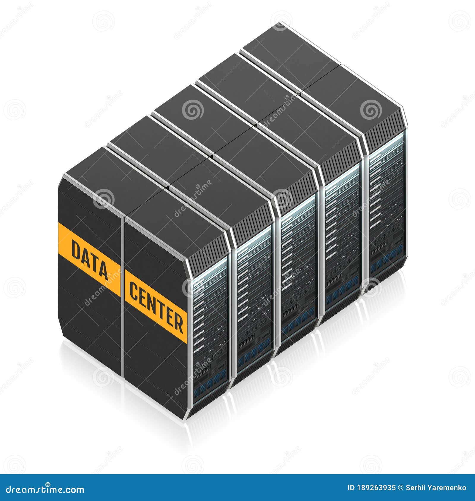 Isometric View of Server Equipment Stock Illustration - Illustration of ...