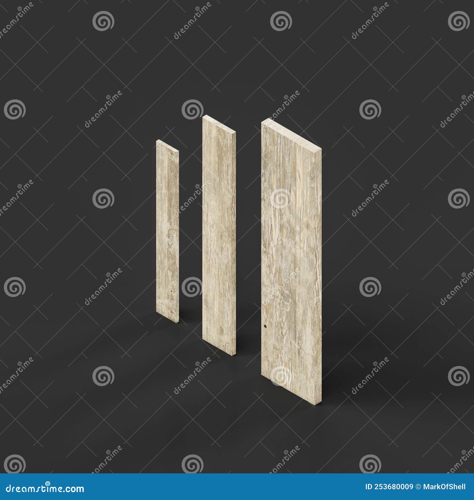Isometric View Wooden Planks with Different Heights, 3d Rendering Stock ...