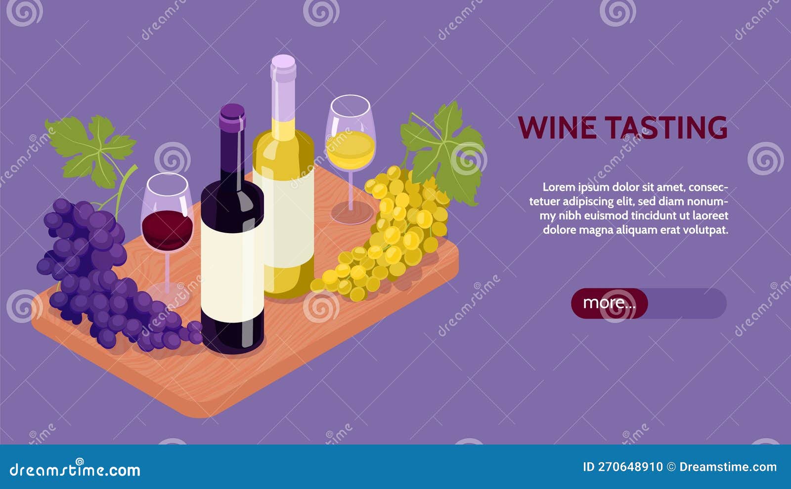 Isometric Vineyard Horizontal Banner Stock Vector - Illustration of ...