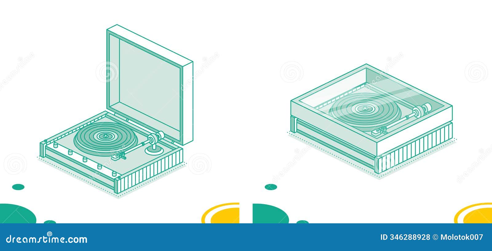 Isometric Vinyl Record Music Vector With Yellow Background Graphic ...