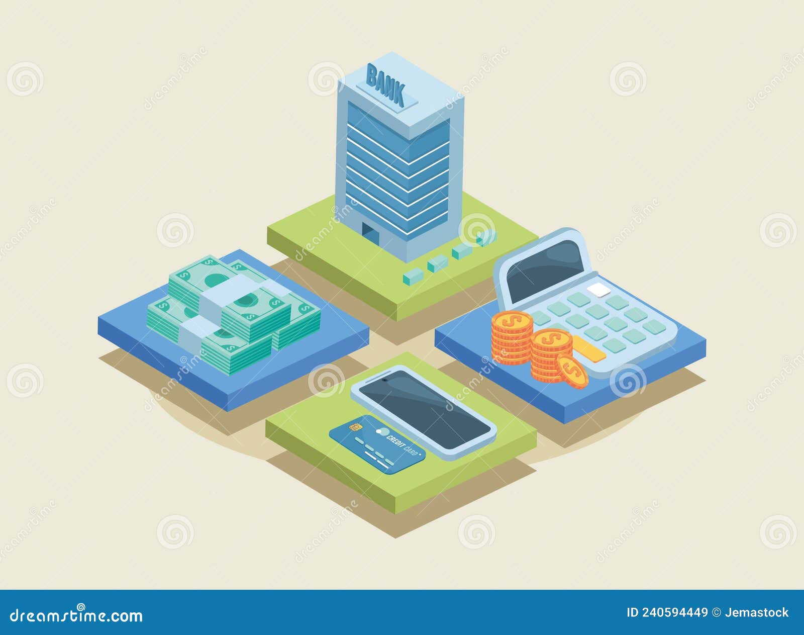 Isometric Virtual Banking Icons Stock Vector - Illustration of transfer ...