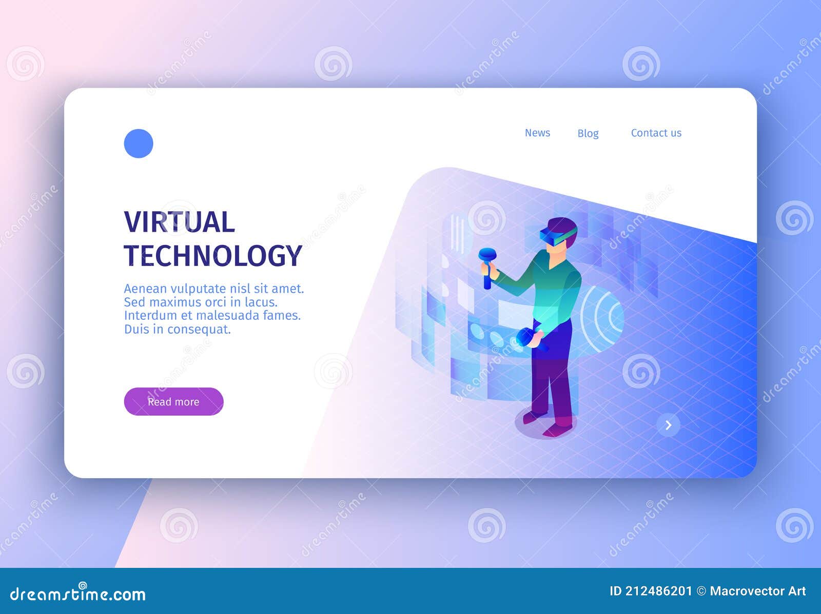 Virtual Technologies Concept Banner Stock Vector - Illustration of ...