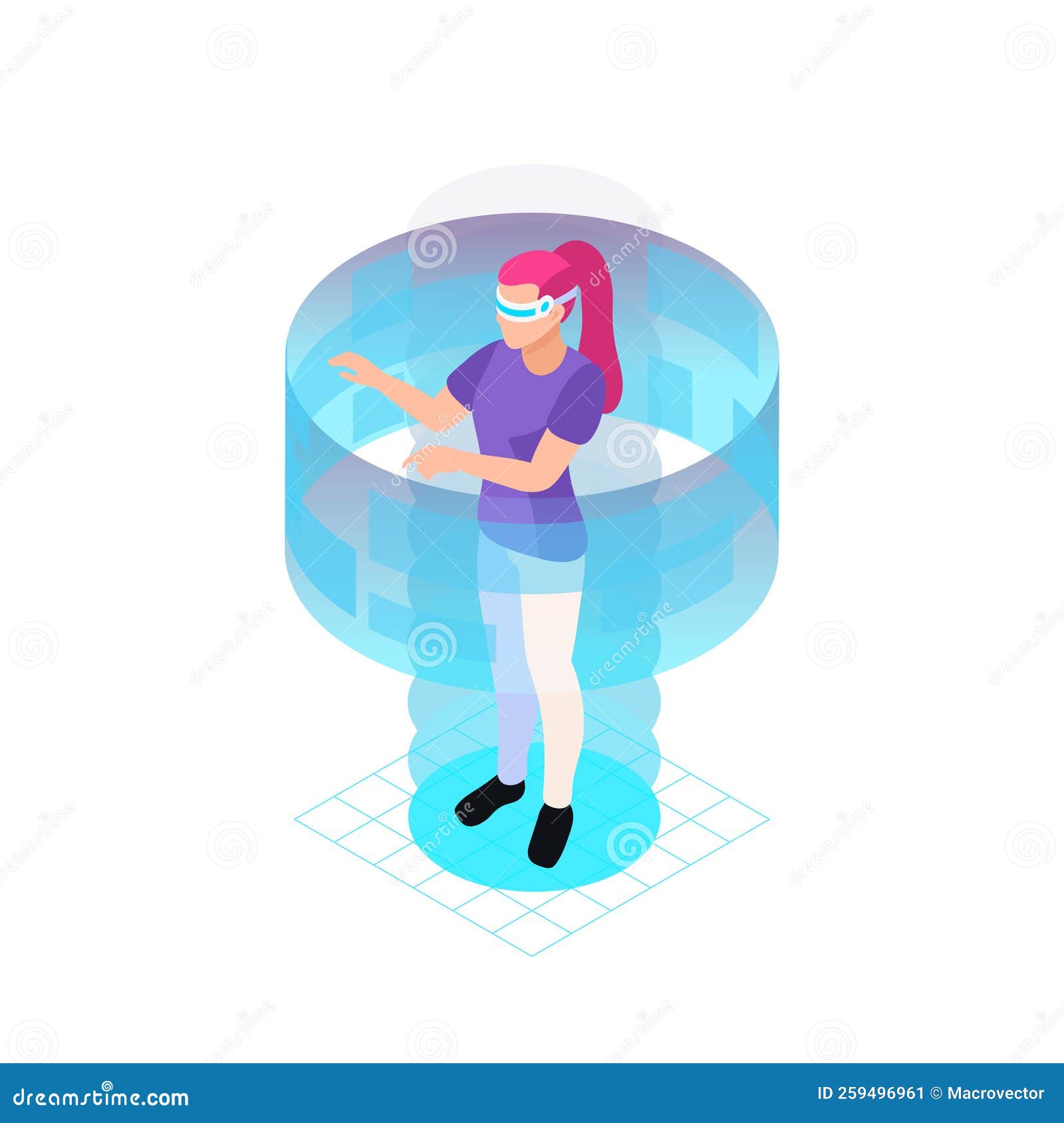 Isometric Virtual Reality stock vector. Illustration of gadget - 259496961