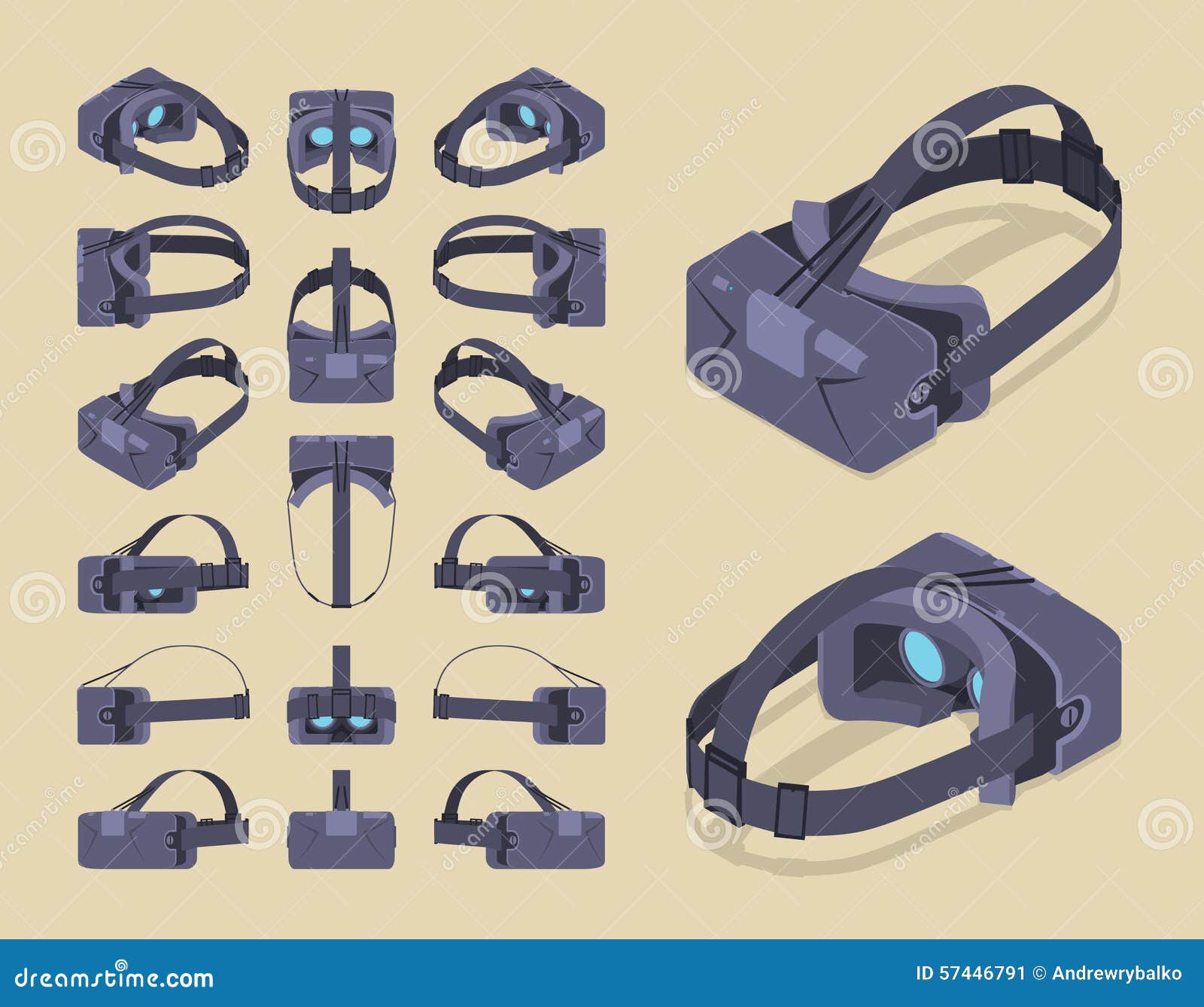 Isometric Man In Virtual Reality Glasses Looks At The Planets Of The ...