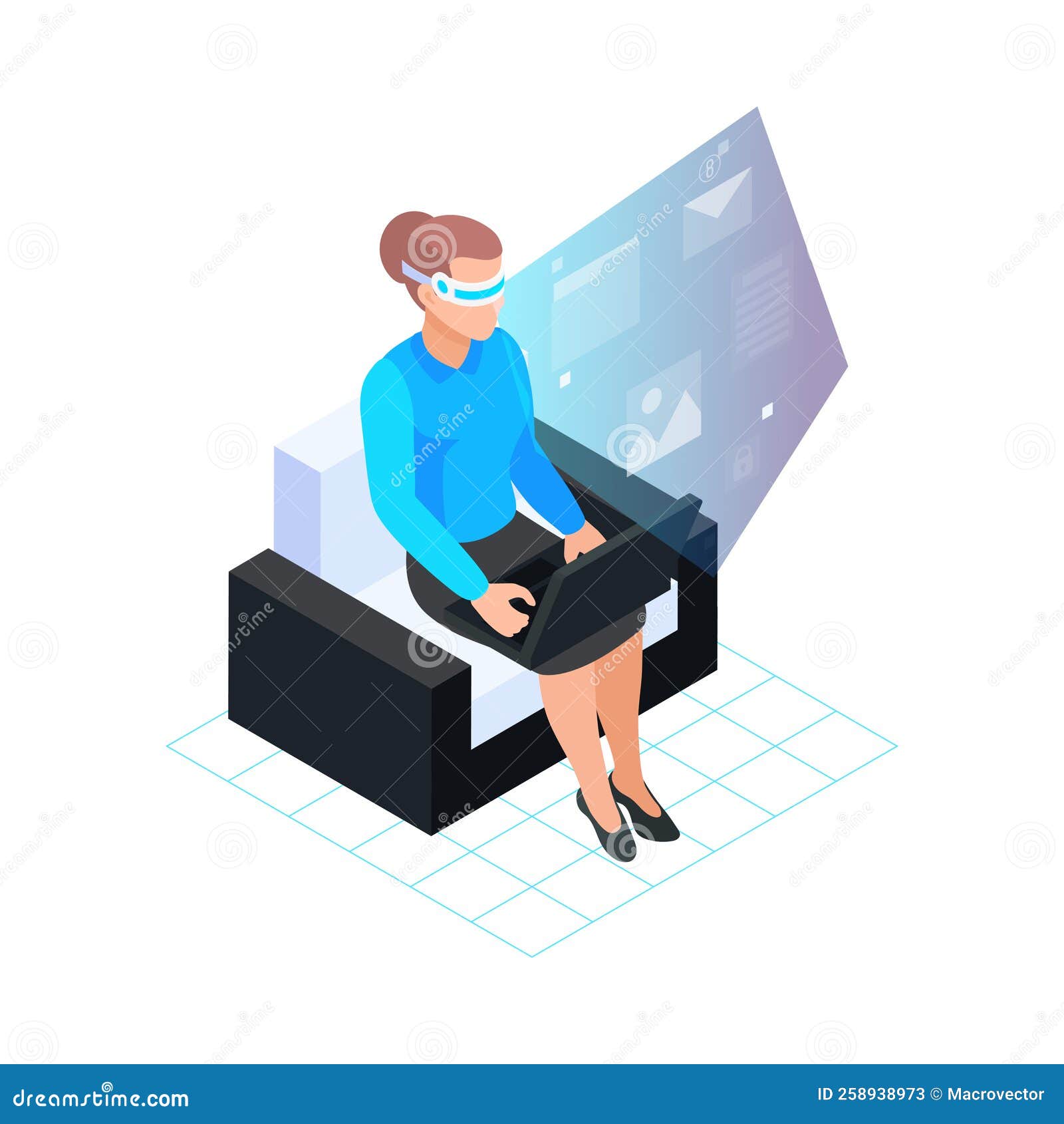 Isometric Virtual Reality stock vector. Illustration of icon - 258938973
