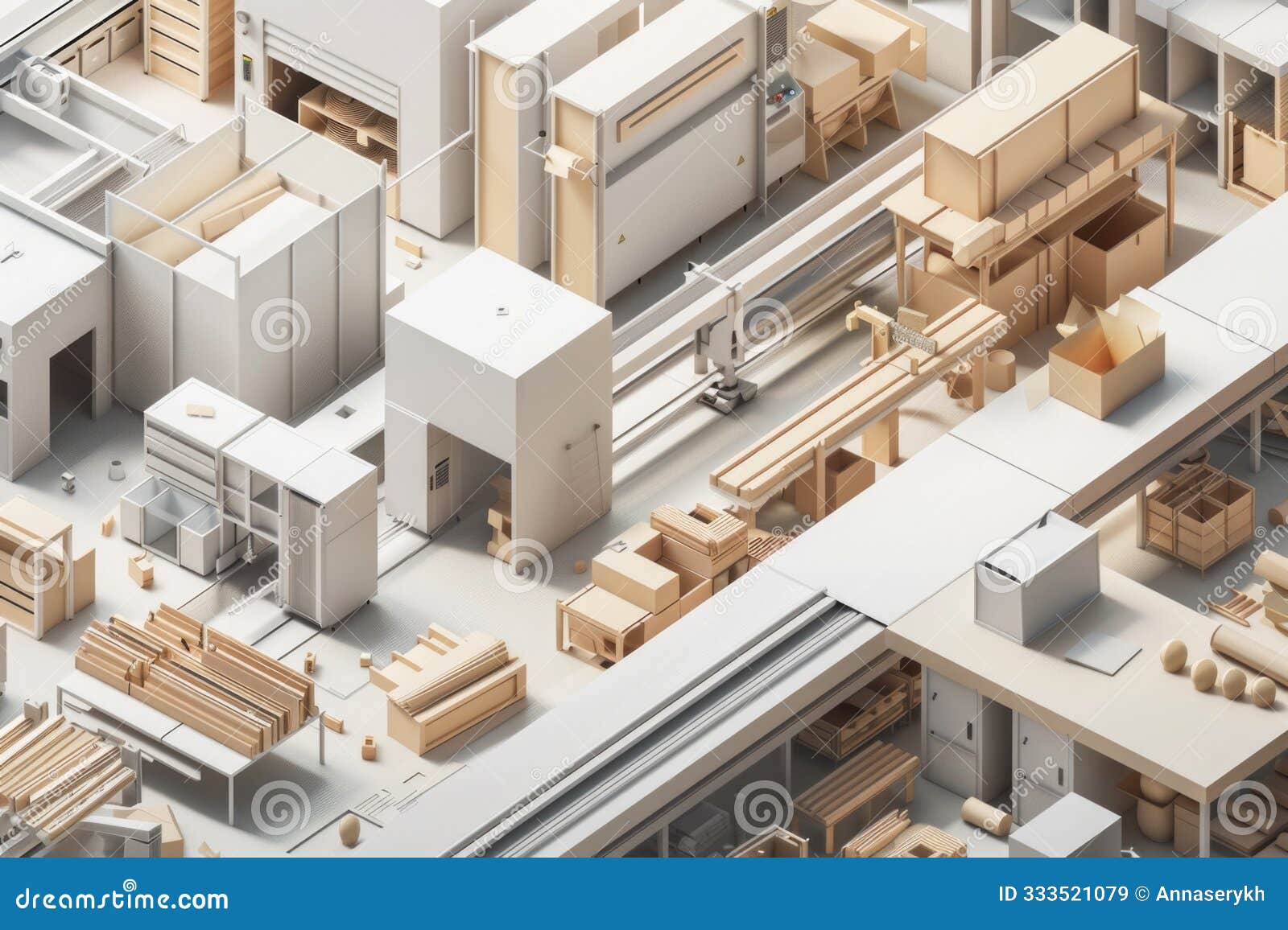 Isometric View of Modern Furniture Factory Layout for Design, Plans ...