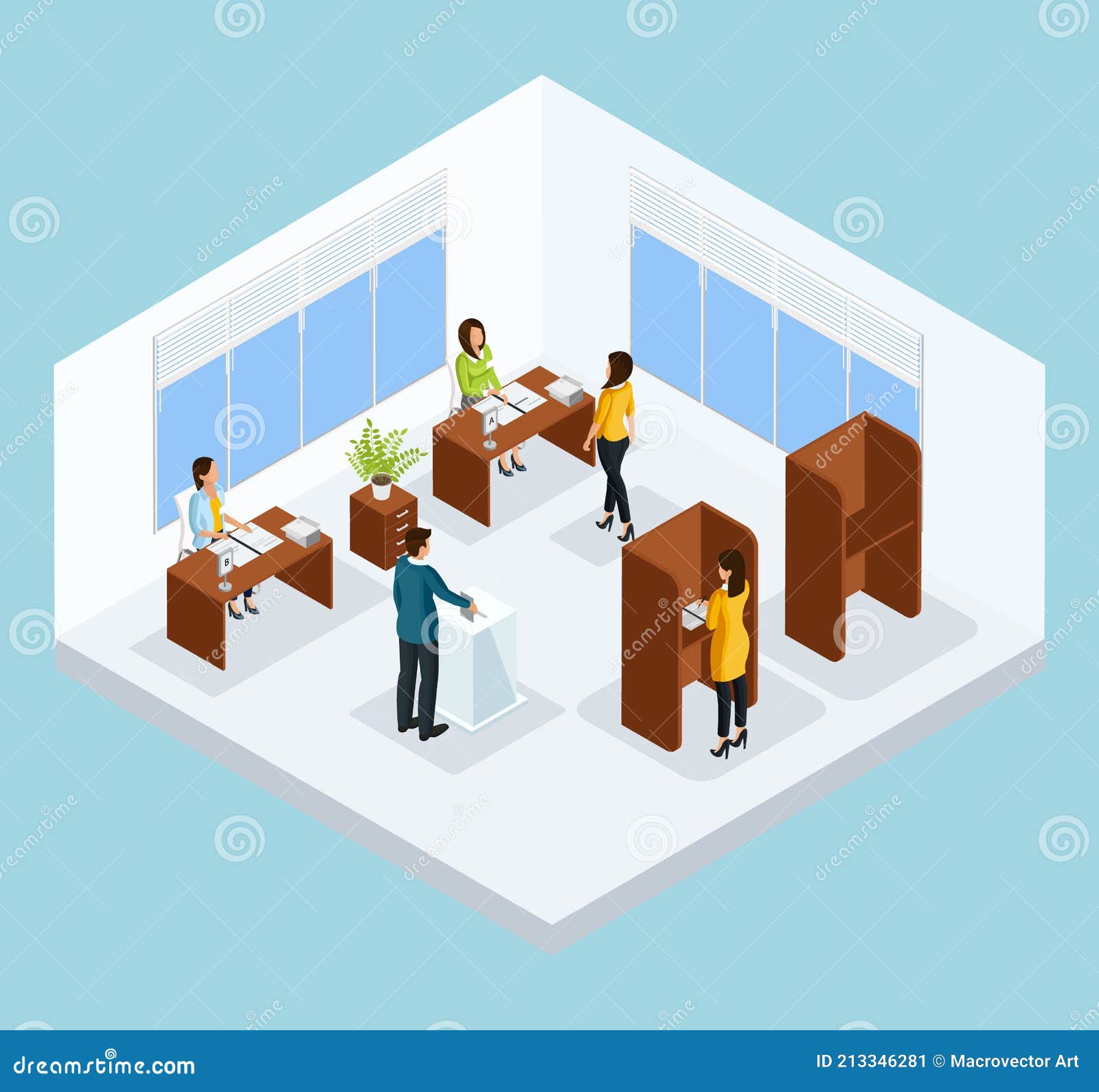 Isometric Voting Process Concept Stock Vector - Illustration of design ...
