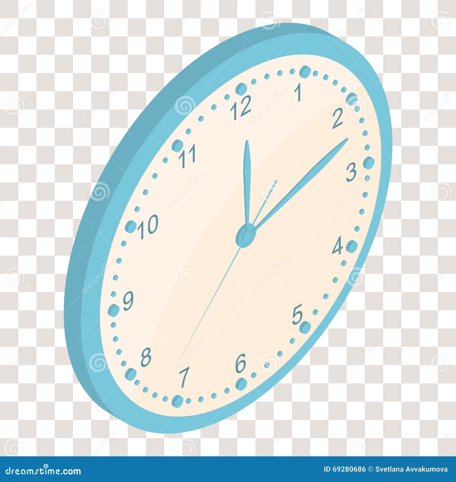 Isometric Wall Clock. Clockwise. the Bright Dial Stock Vector ...