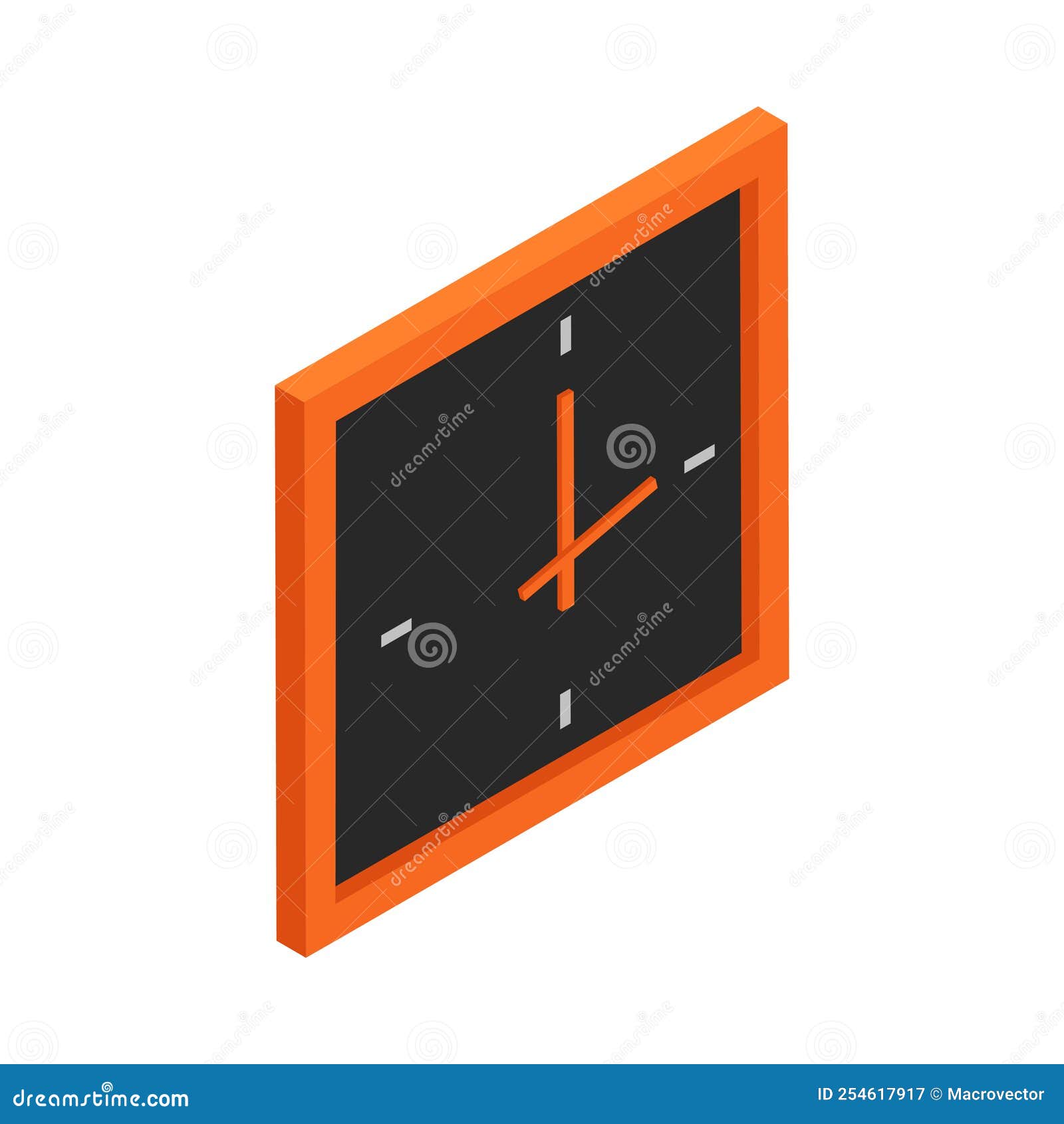 Isometric Wall Clock stock vector. Illustration of concept - 254617917