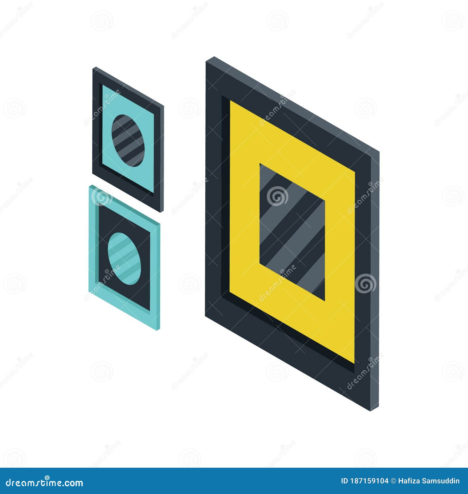 Isometric Wall Frames. Vector Illustration Decorative Design Stock ...