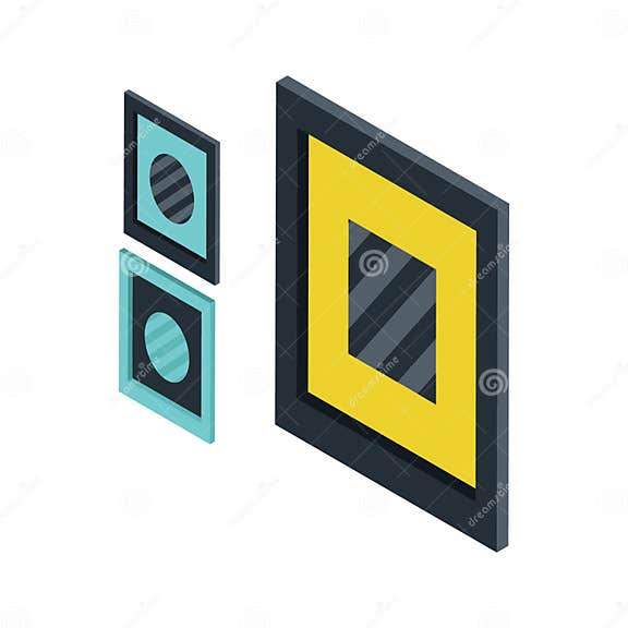 Isometric Wall Frames. Vector Illustration Decorative Design Stock ...