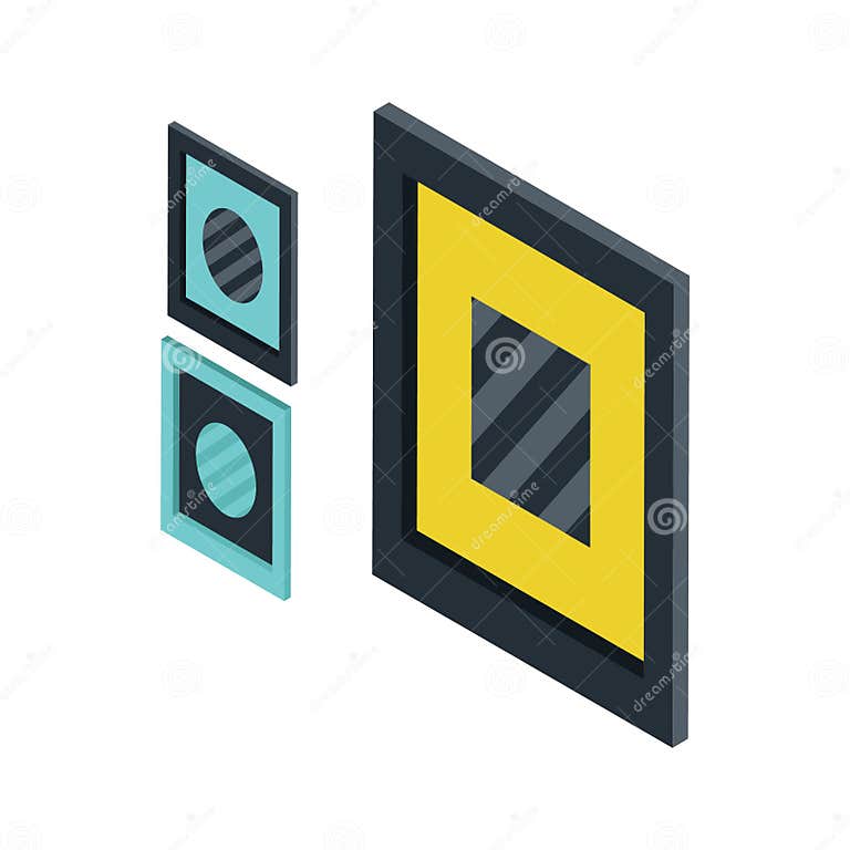 Isometric Wall Frames. Vector Illustration Decorative Design Stock ...