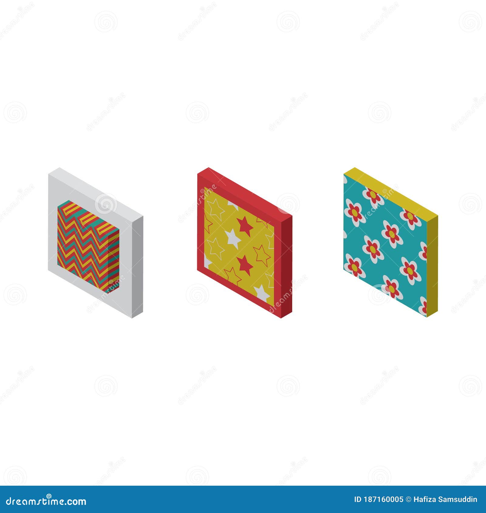 Isometric Wall Frames. Vector Illustration Decorative Design Stock ...