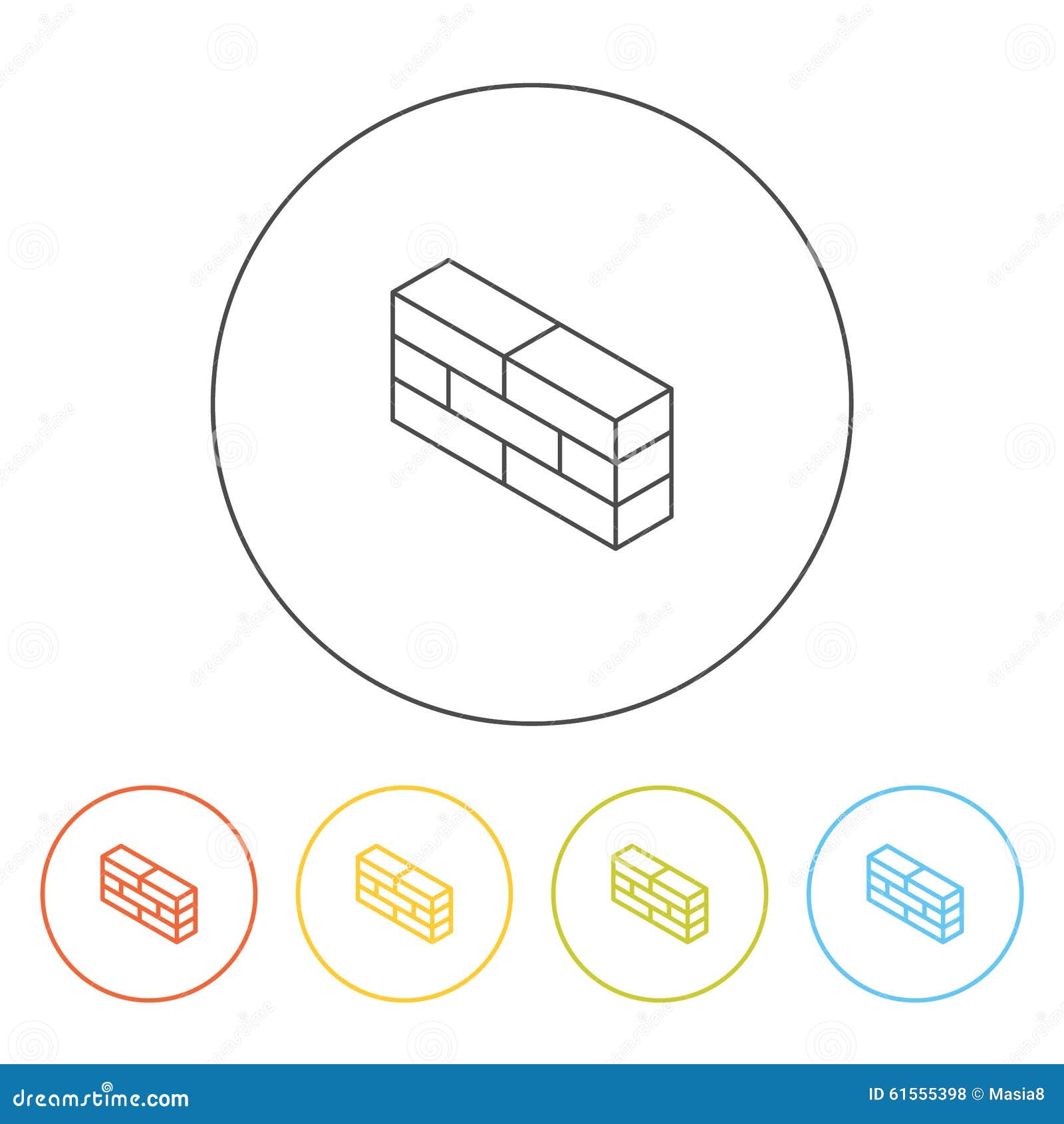 Isometric wall icon stock illustration. Illustration of house - 61555398