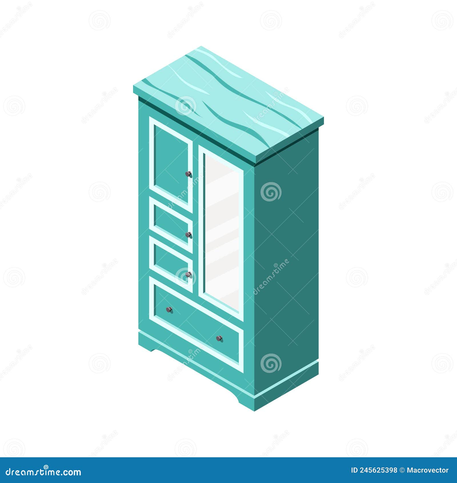 Isometric Wardrobe Illustration Stock Illustration - Illustration of ...