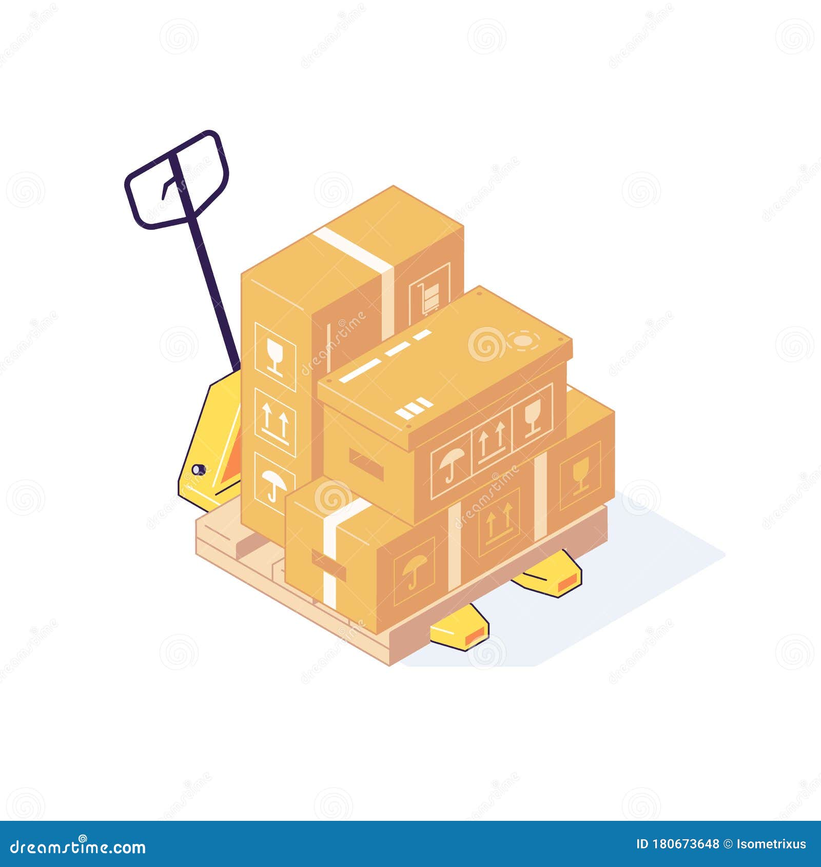 Isometric Warehouse Boxes Pallets Freights Goods. 3d Storage Box Pallet ...