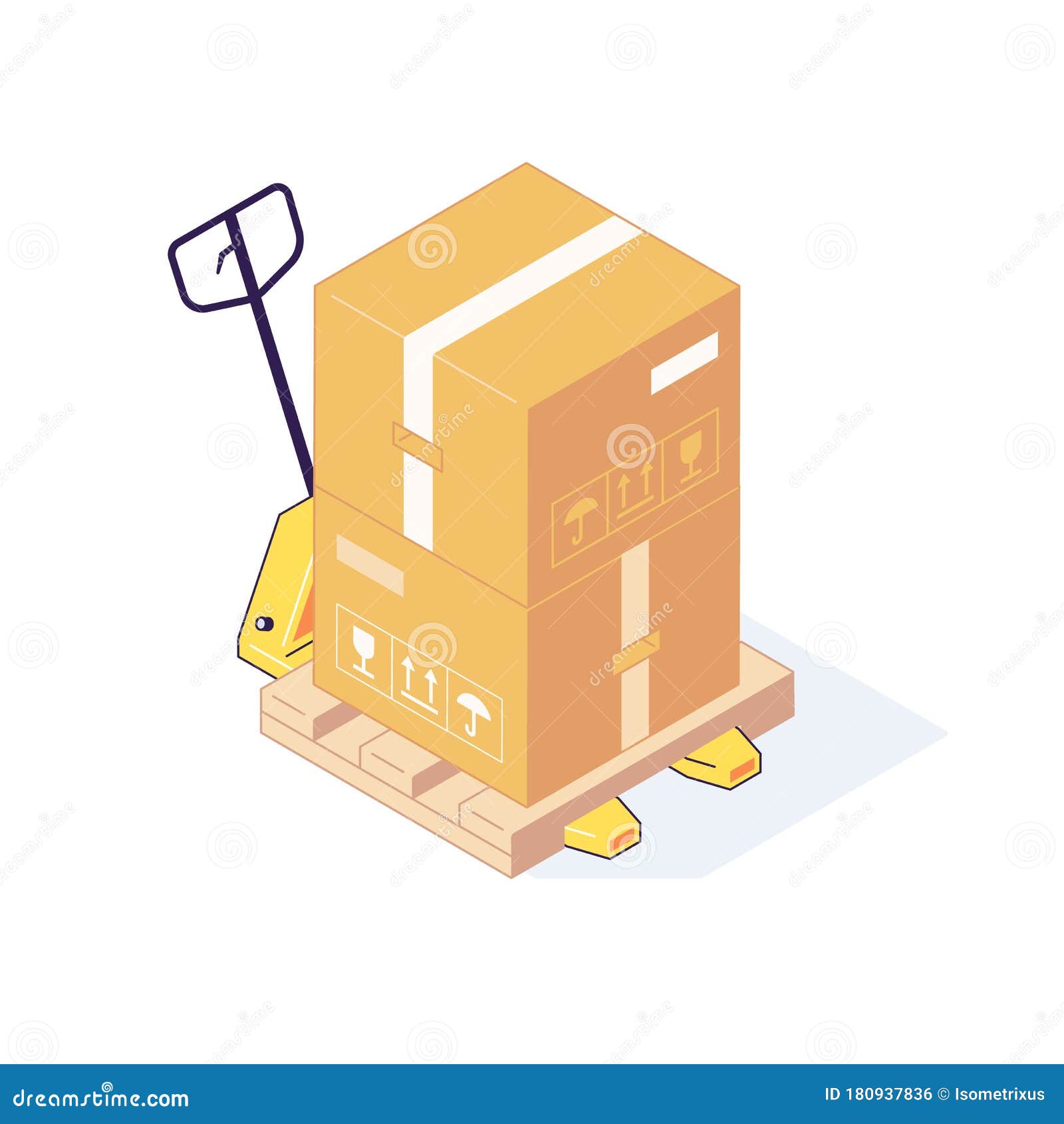Isometric Warehouse Boxes Pallets Freights Goods. 3d Storage Box Pallet ...