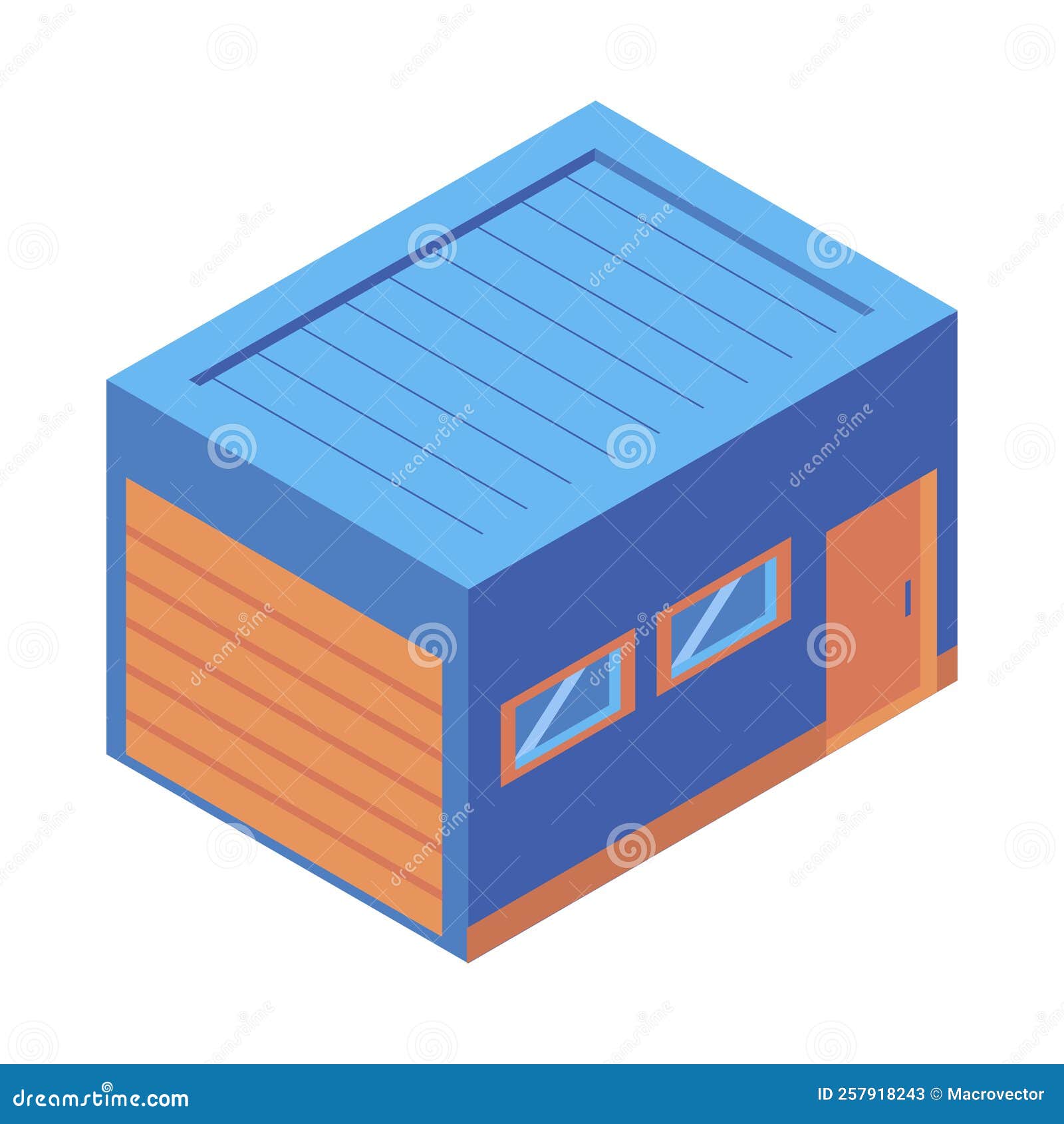 Isometric Warehouse Icon stock vector. Illustration of service - 257918243