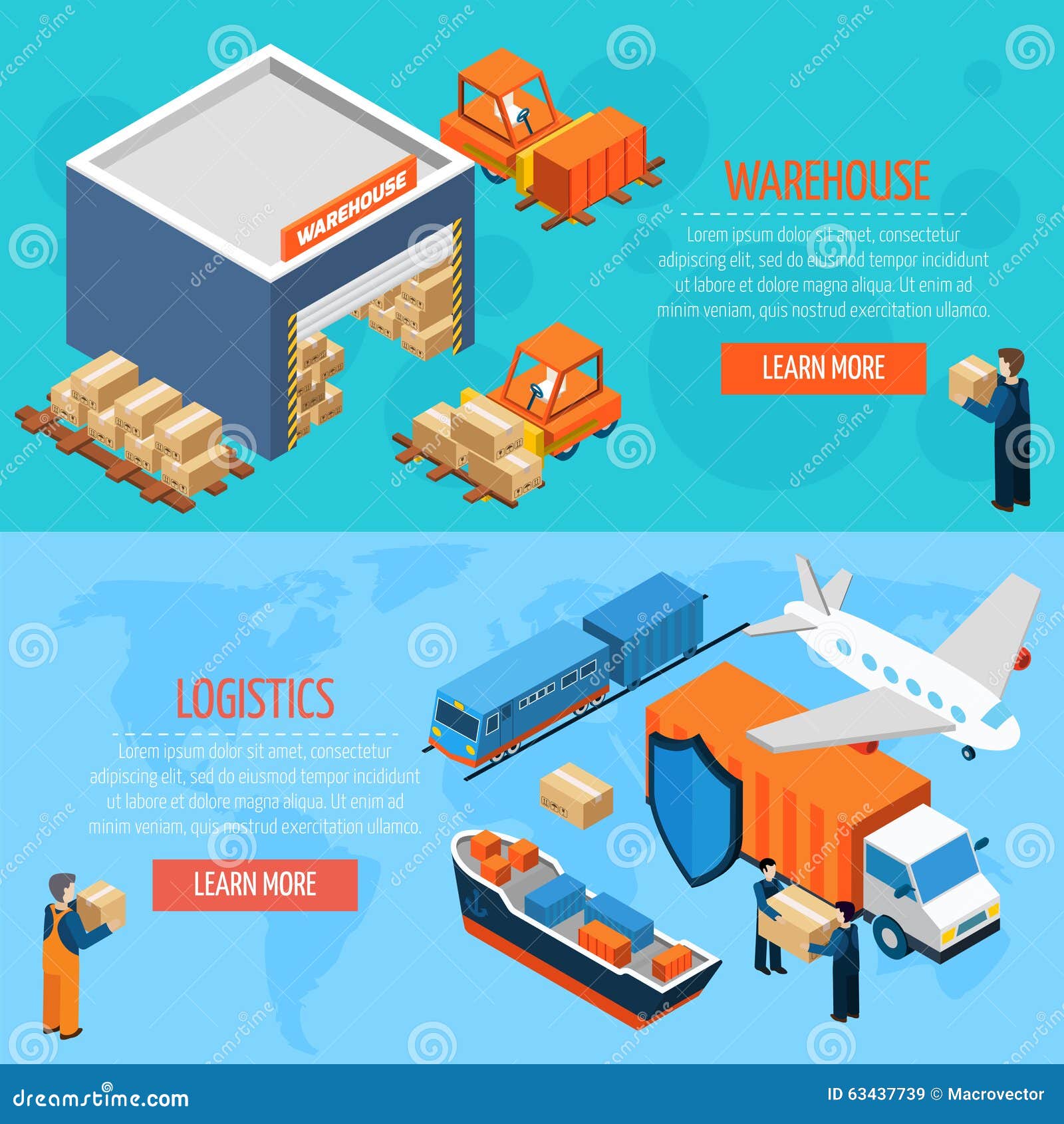 Isometric Warehouse Vector Illustration Set, 3d People Working In ...