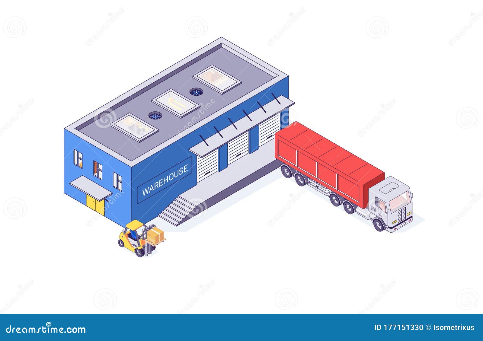 Isometric Warehouse And Storage Forklift Truck Building. Delivery ... Isometric Warehouse And Storage Forklift Truck Building. Delivery ...