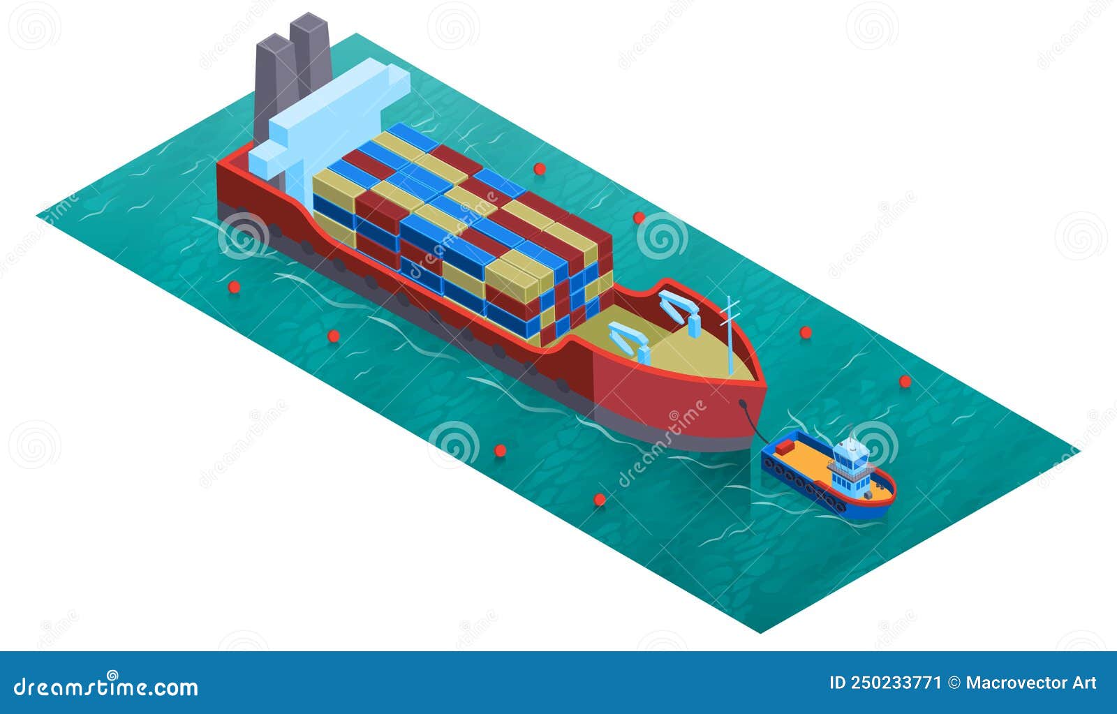 Isometric Water Cargo Composition Stock Vector - Illustration of ...