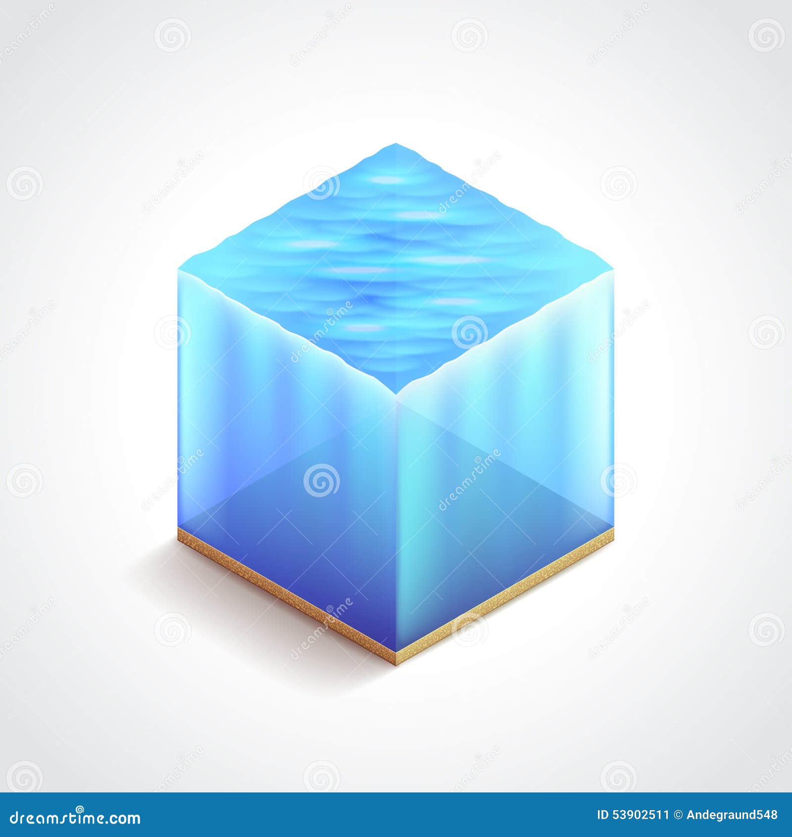 Isometric Water Cube Vector Illustration Stock Vector - Illustration of ...