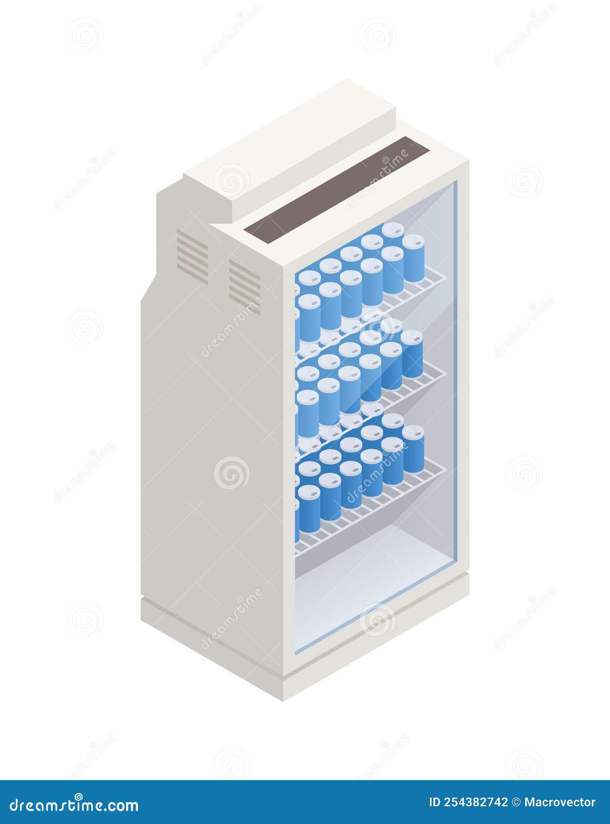Isometric Water Fridge stock vector. Illustration of hydration - 254382742