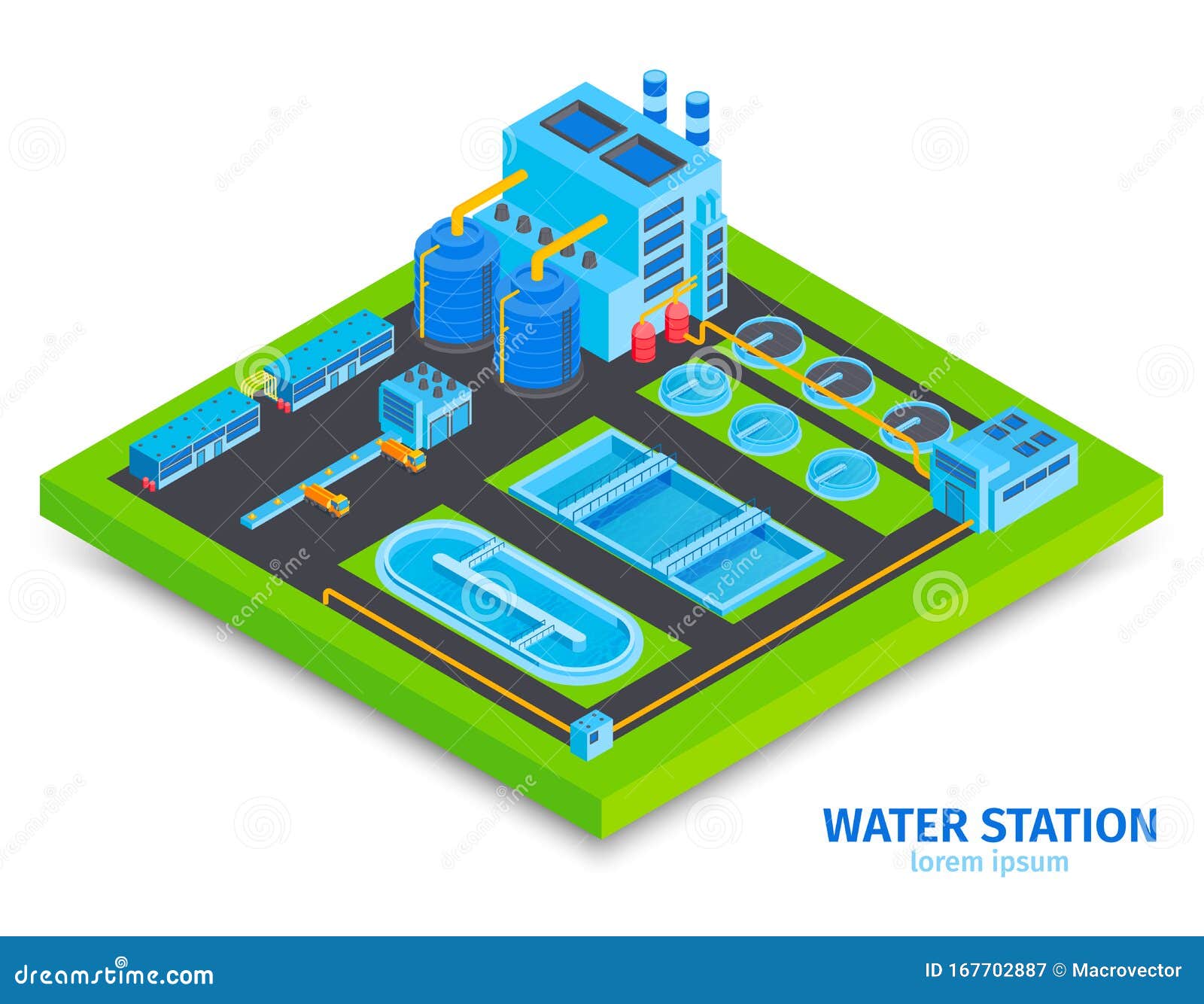 Isometric Water Station Composition Stock Vector - Illustration of ...