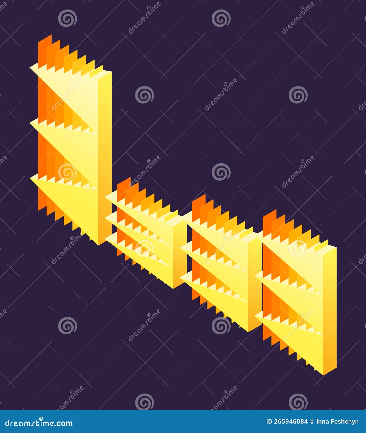 Isometric Wave Chart. Colorful Infographic Design Stock Vector ...