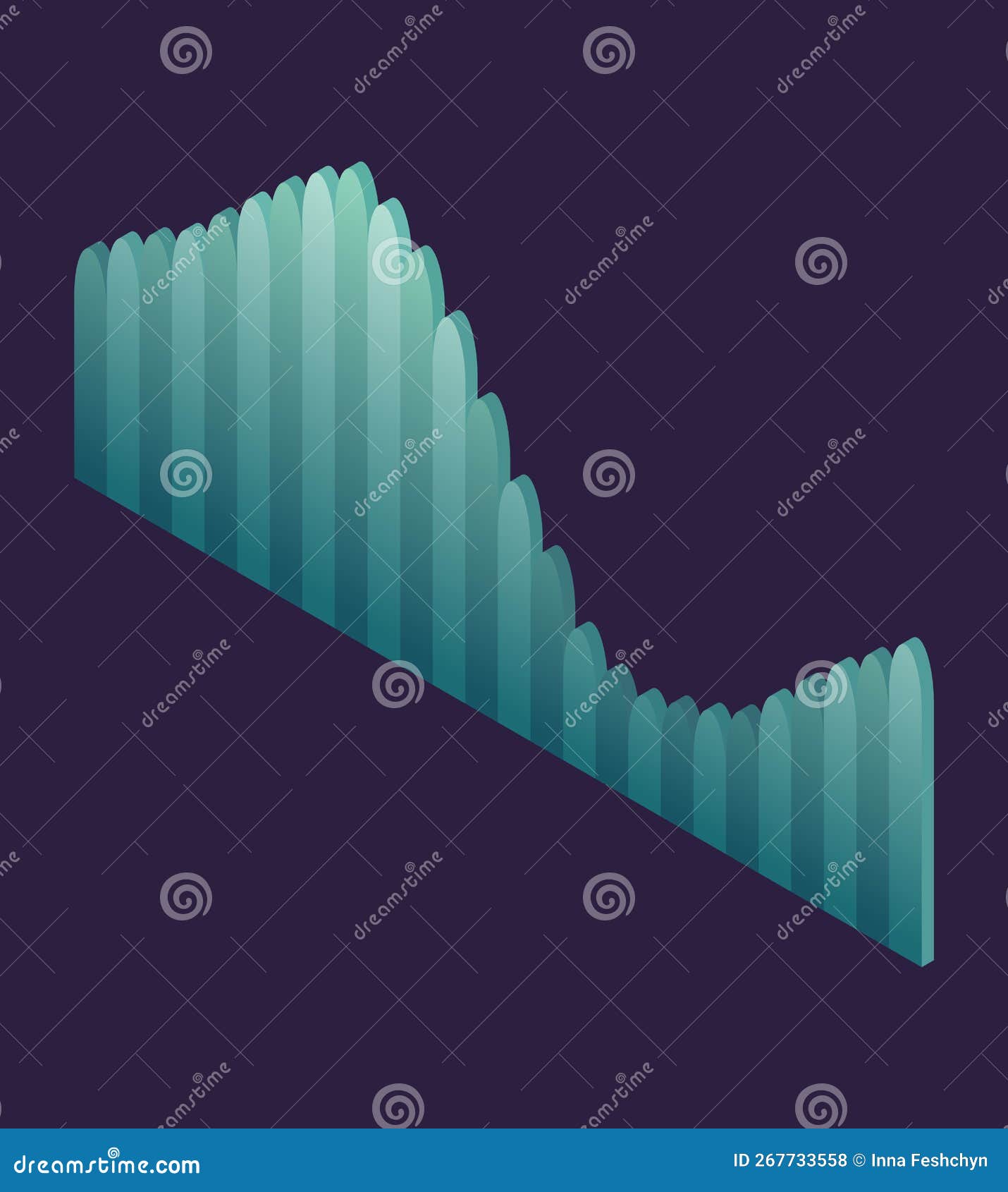Isometric Wave Chart. Colorful Infographic Design Stock Vector ...