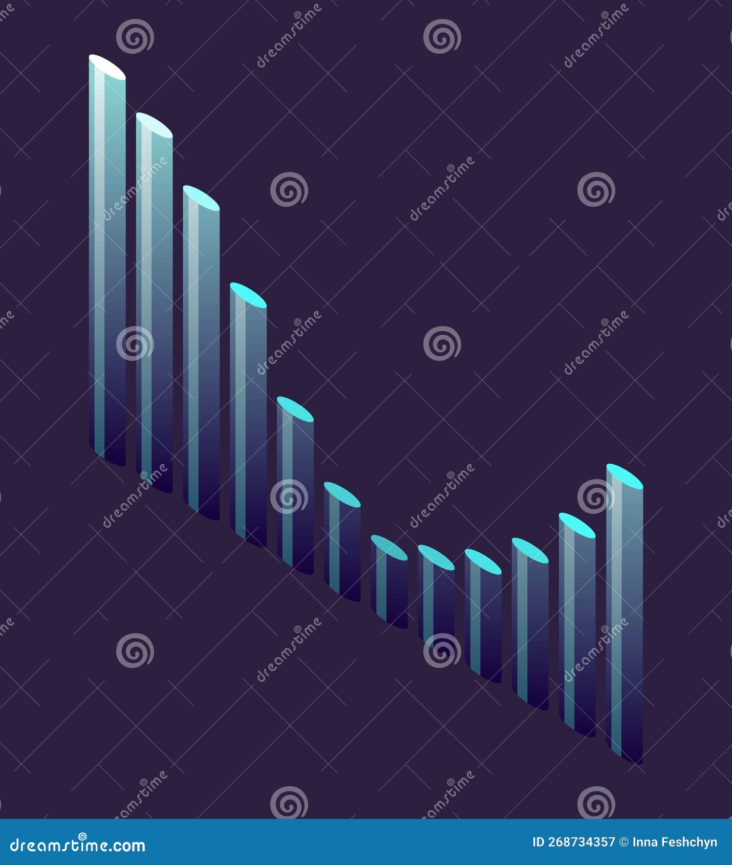 Isometric Wave Chart. Colorful Infographic Design Stock Vector ...
