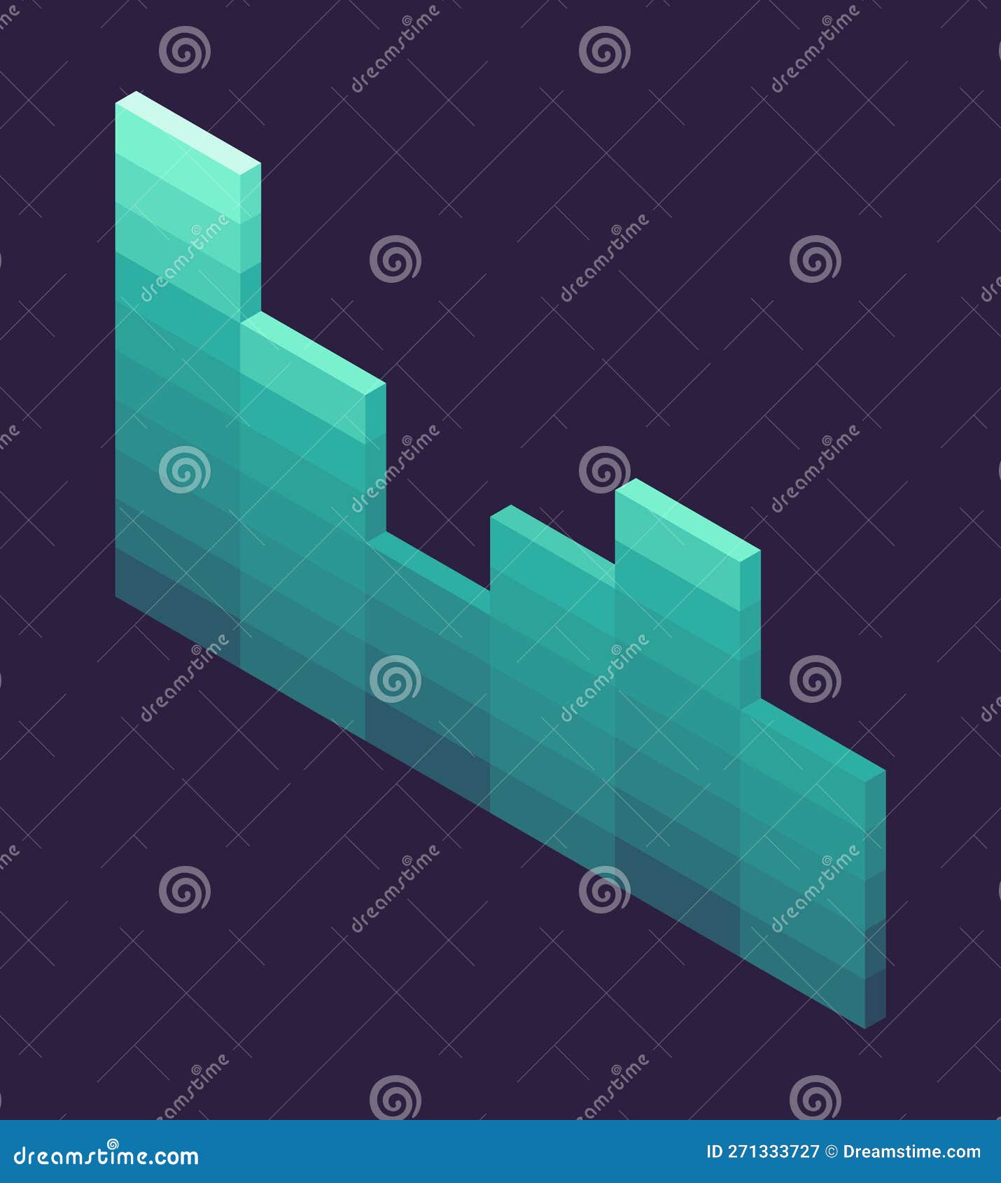 Isometric Wave Chart. Colorful Infographic Design Stock Vector ...