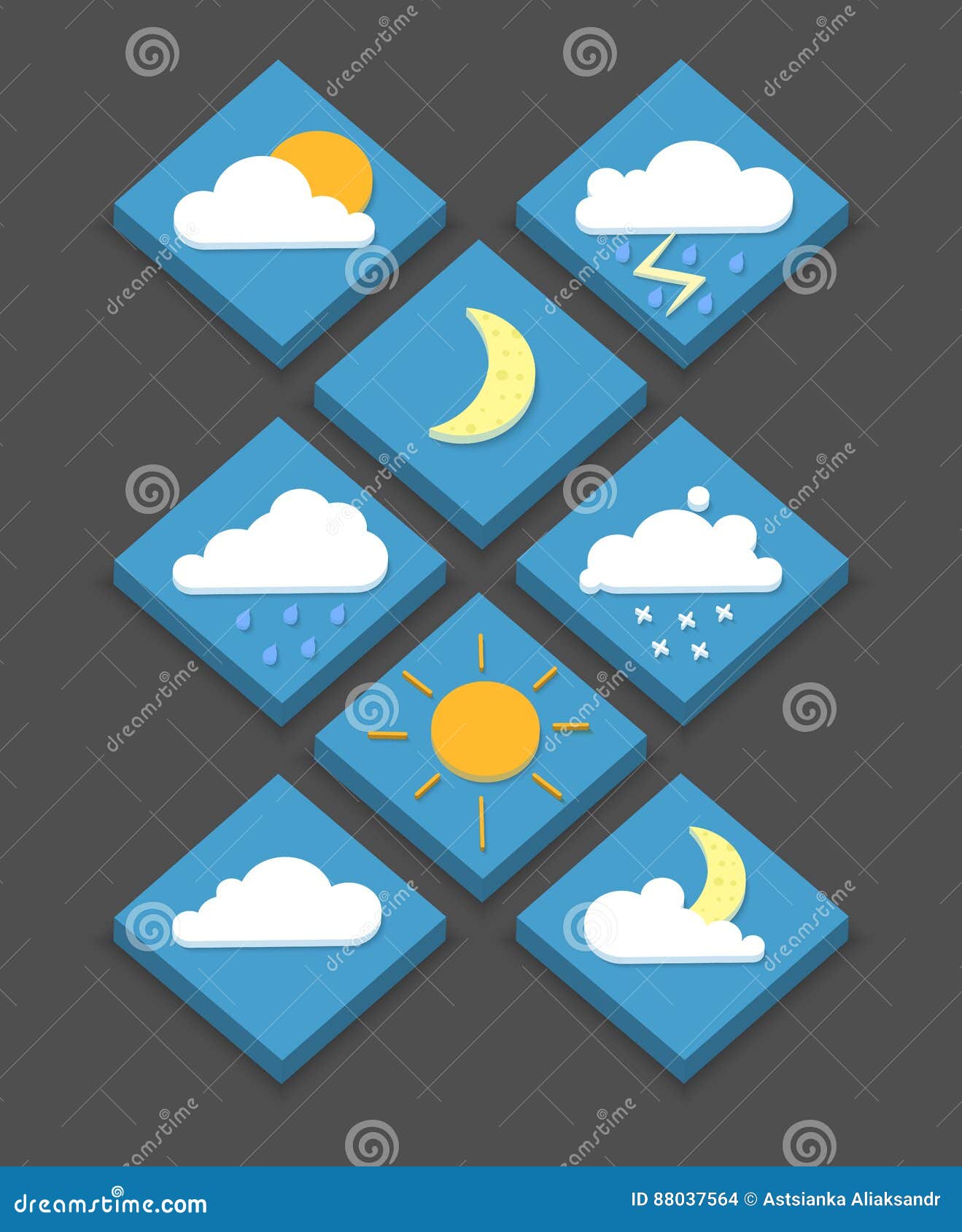 Isometric Weather Symbols. Vector Illustration | CartoonDealer.com ...